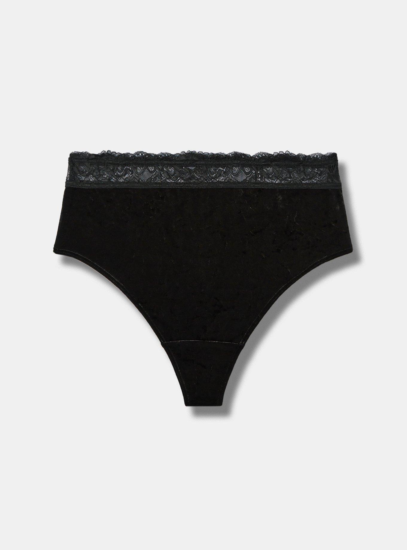 Plus Size - Velour Lace Keyhole Thong - Torrid