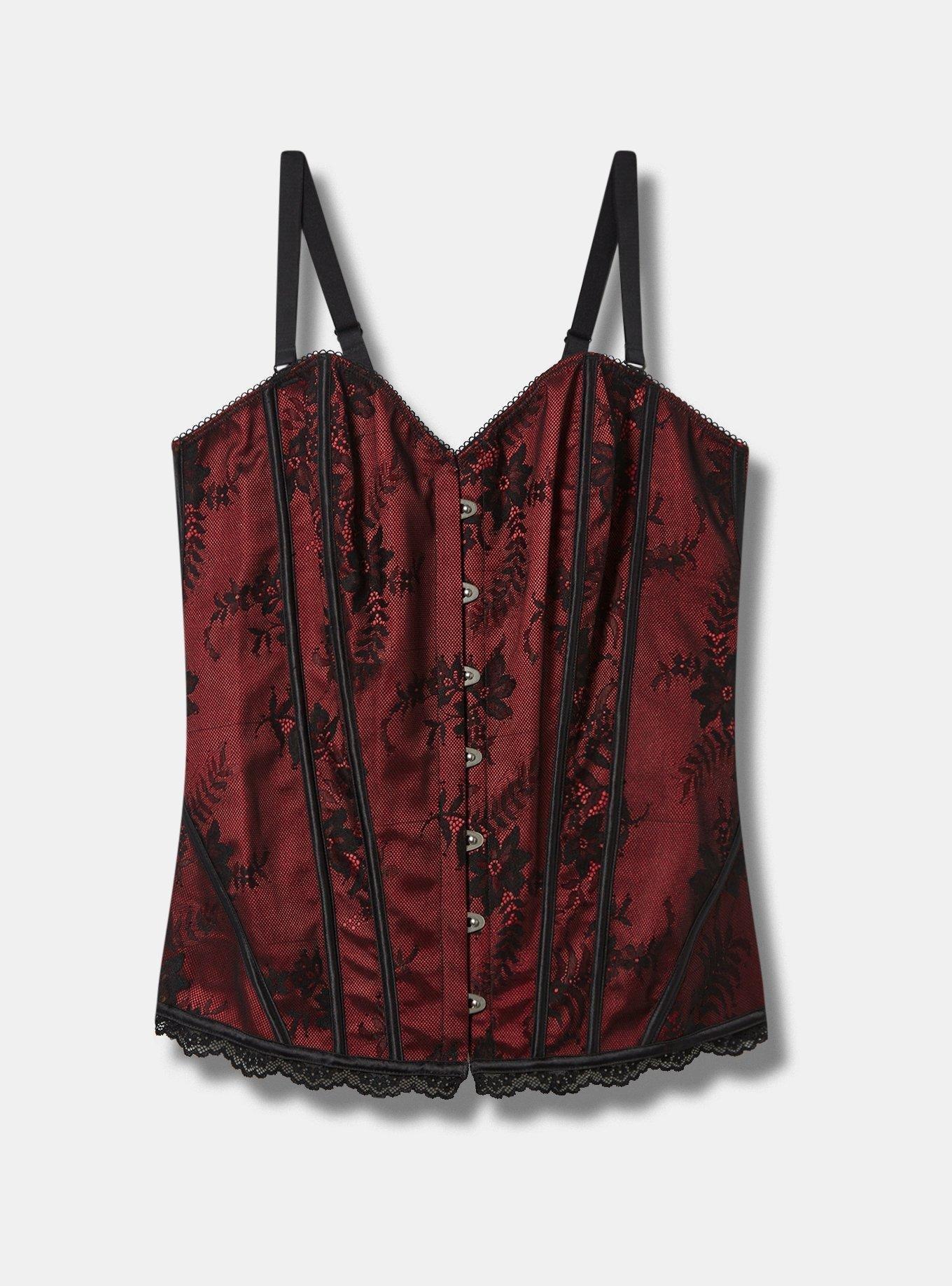 Plus Size - Retro Mesh and Lace Strapless Corset - Torrid