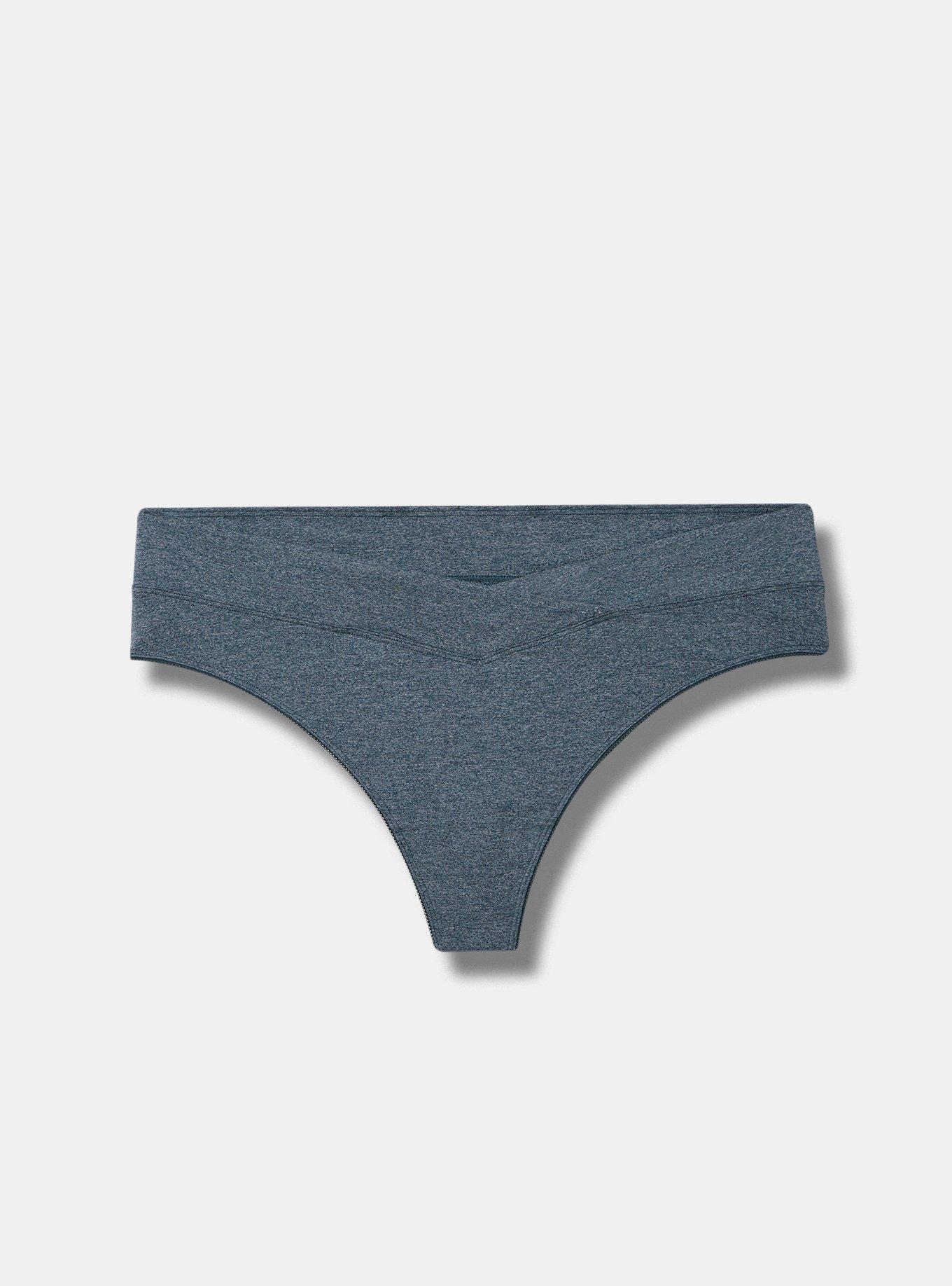 Plus Size - Microfiber Cross Front Mid-Rise Thong Panty - Torrid