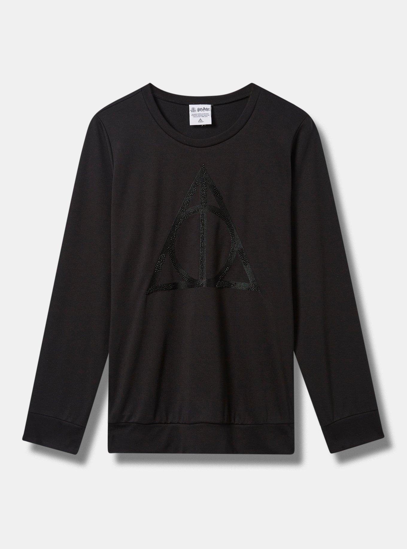 Plus Size - WB Harry Potter Deathly Hallows Ponte Beaded Sweatshirt ...