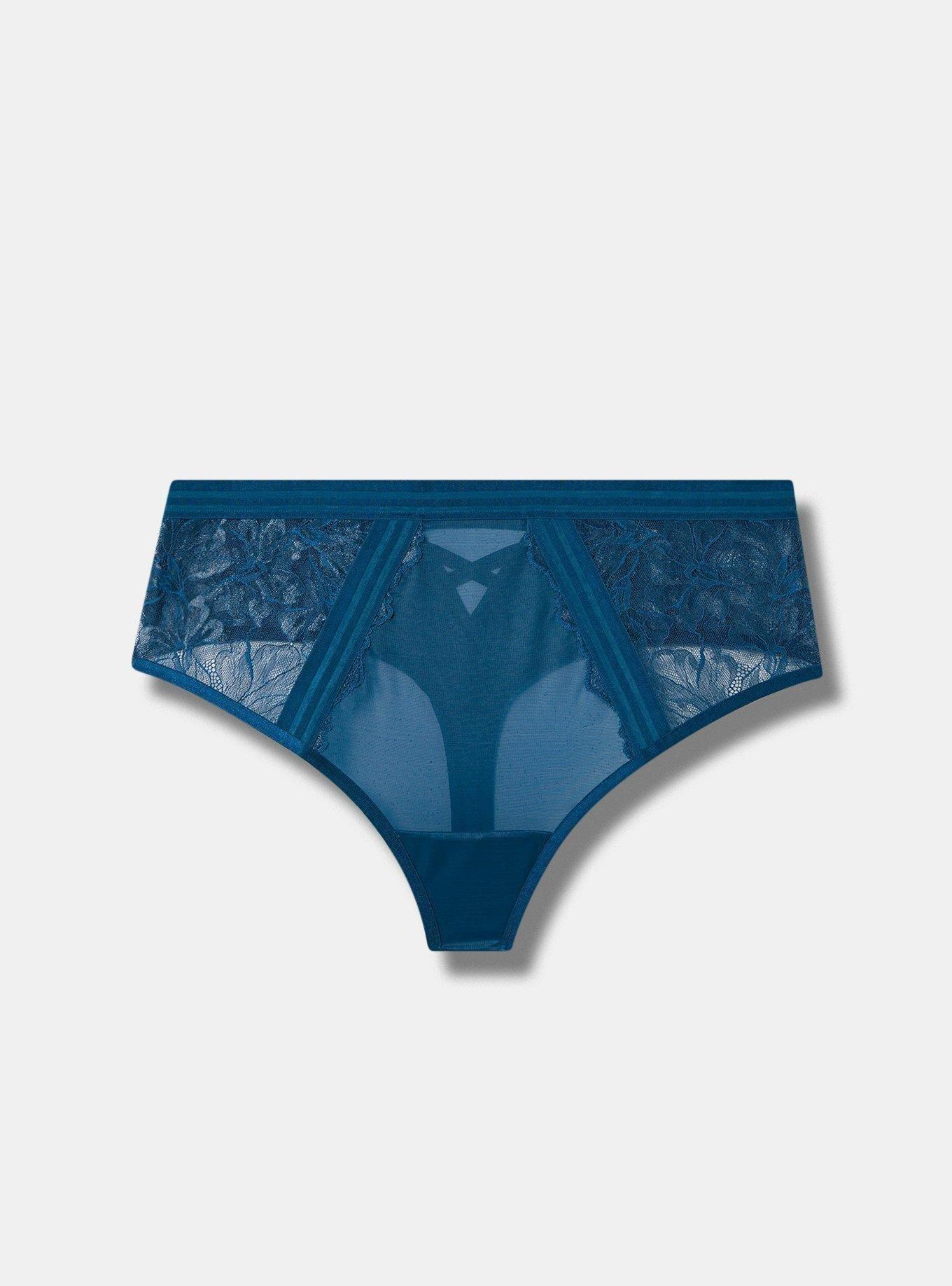 Plus Size - Striped Mesh Elastic High Waist Thong - Torrid