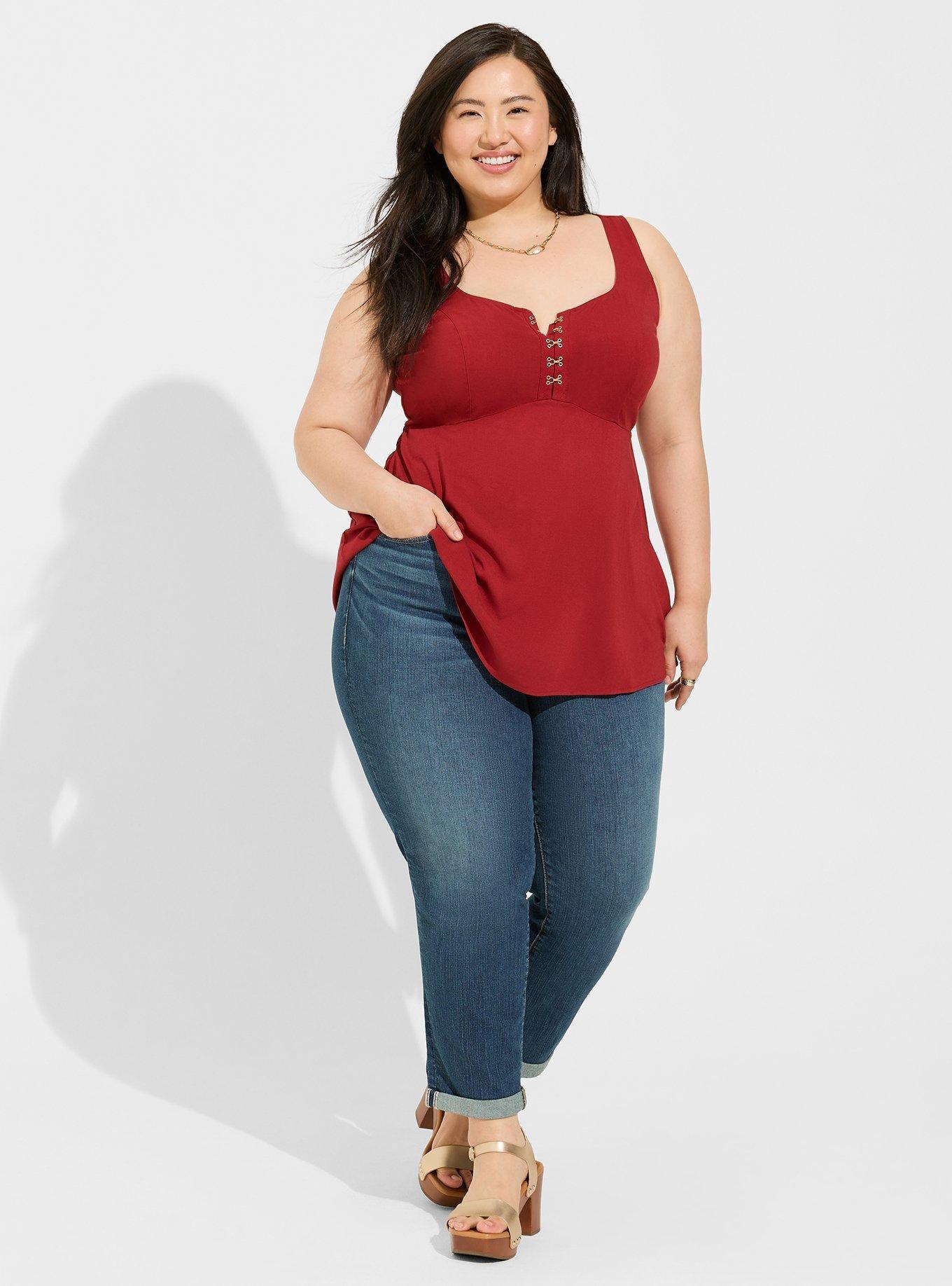 Plus Size - Fit And Flare Rayon Slub Sleeveless Top - Torrid