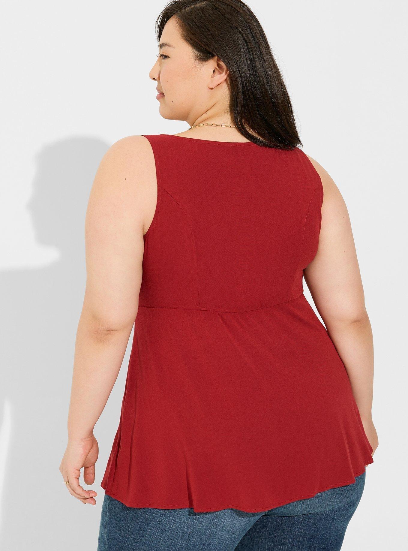 Plus Size - Fit And Flare Rayon Slub Sleeveless Top - Torrid