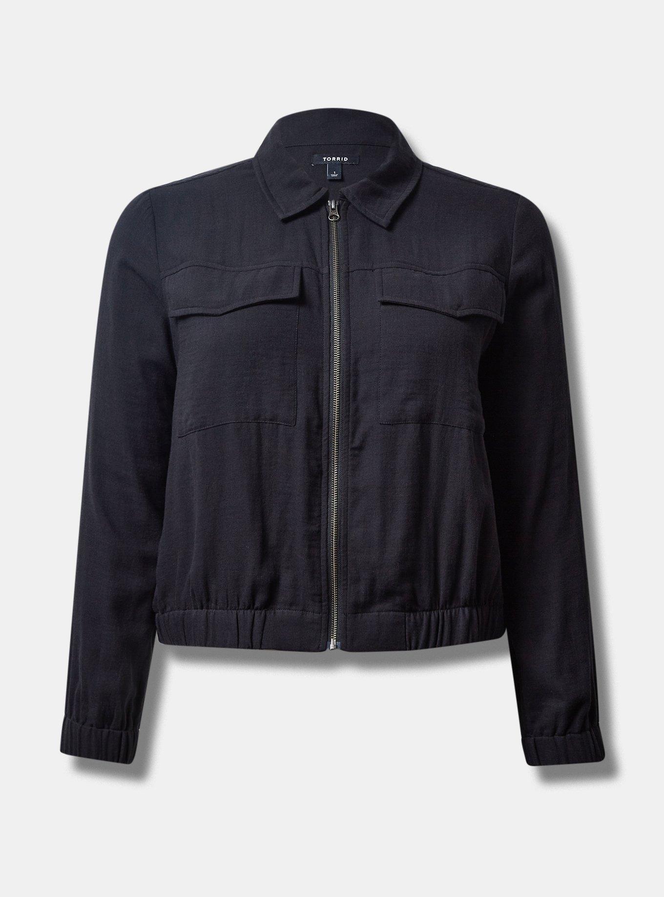 Plus Size - Double Gauze Zip Front Jacket - Torrid