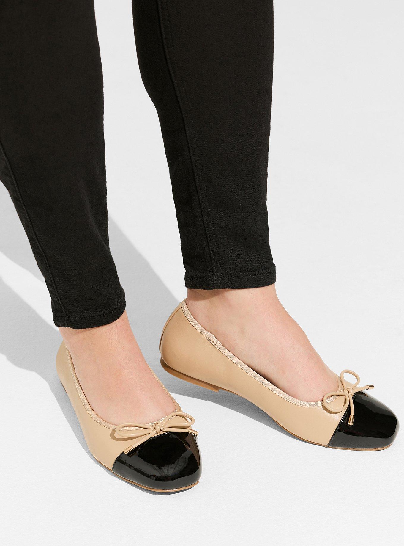 Plus Size - Bow Detail Square Toe Flat (WW) - Torrid