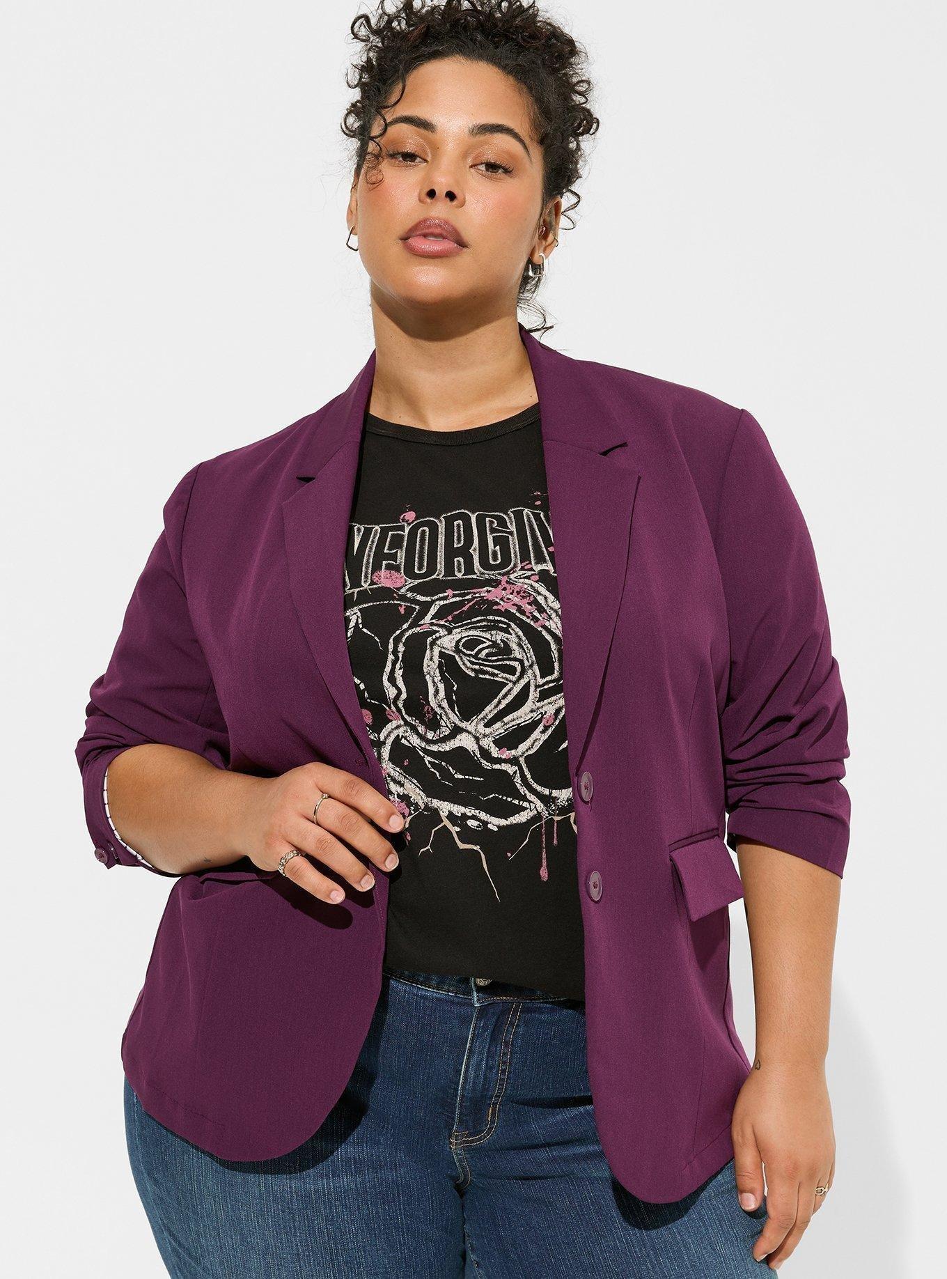 Plus Size - Relaxed Fit City Twill Blazer - Torrid