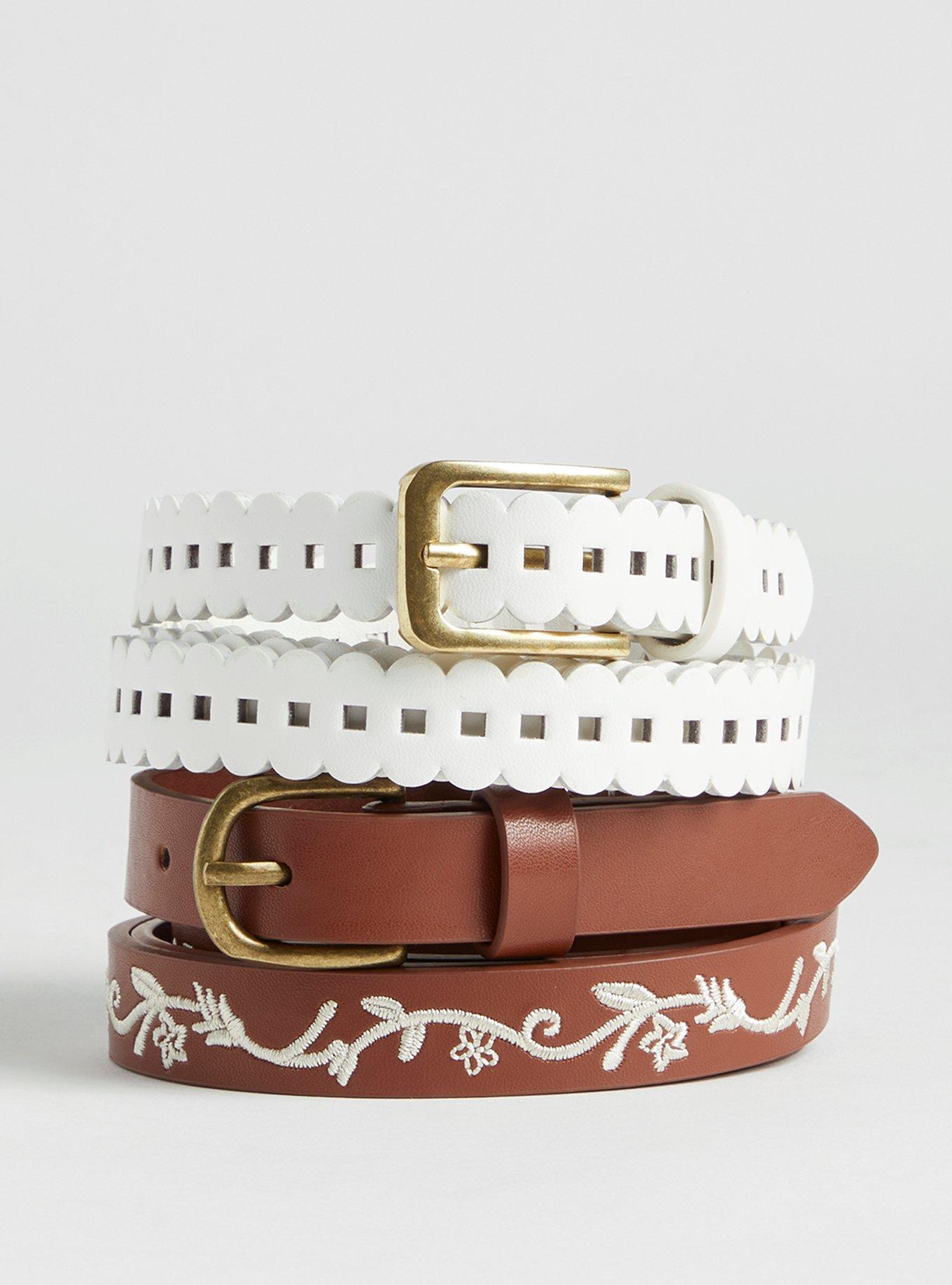 Plus Size - Embroidered And Scallop Belt Duo - Torrid