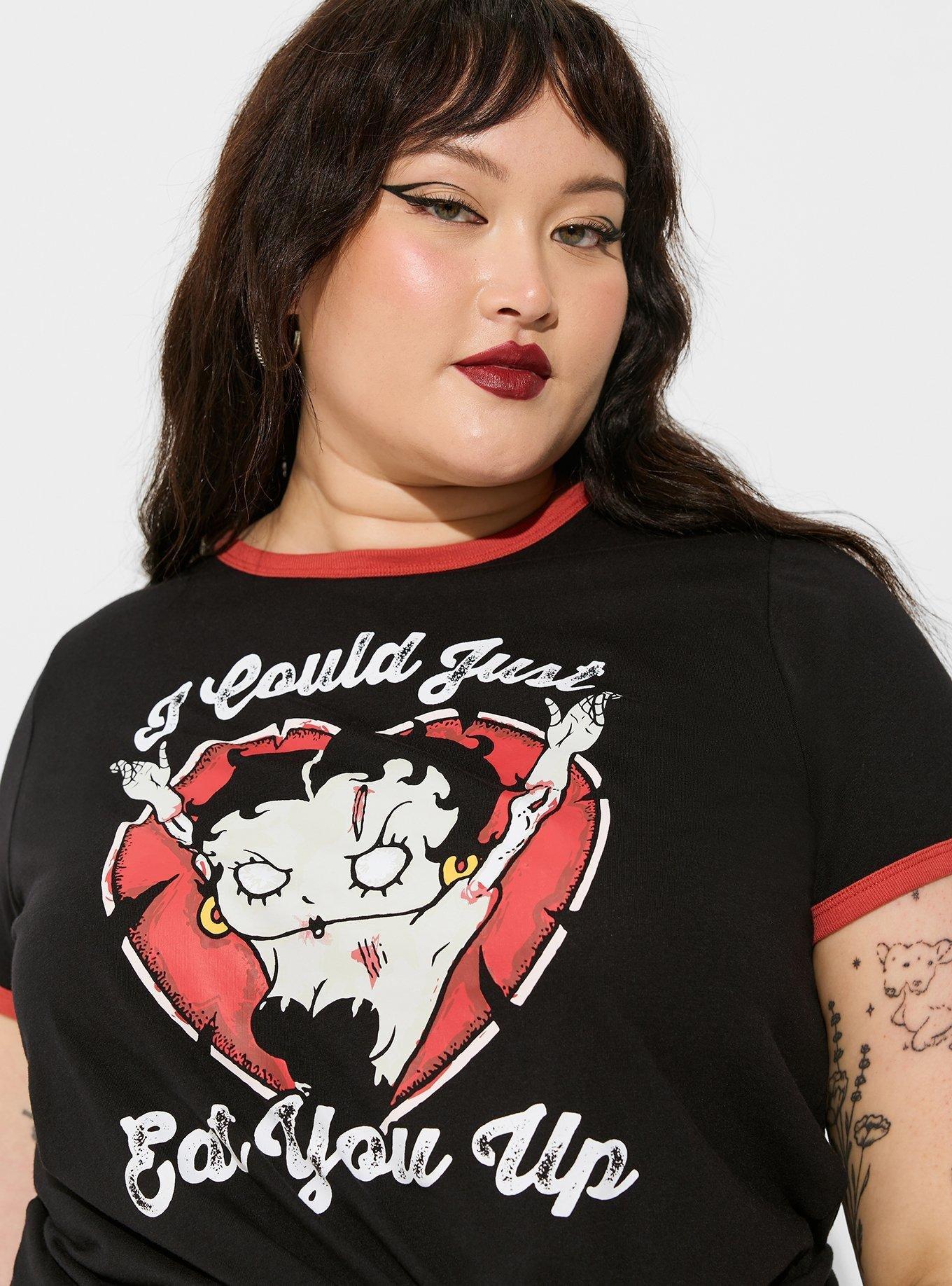 Plus Size - Betty Boop Classic Fit Cotton Ringer Tee - Torrid