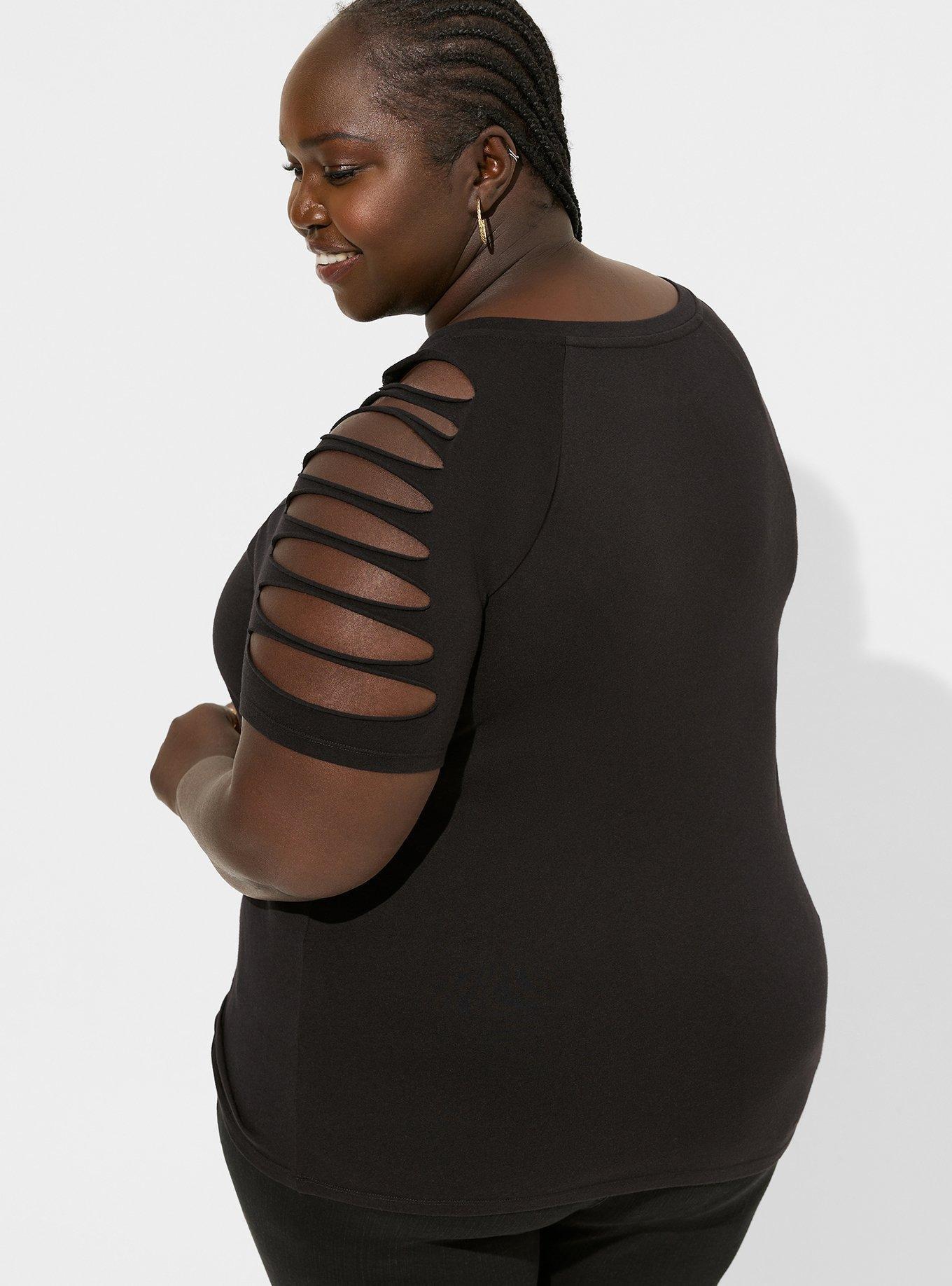 Plus Size - Emily The Strange Relax Fit Cotton Slashed Sleeve Raglan ...