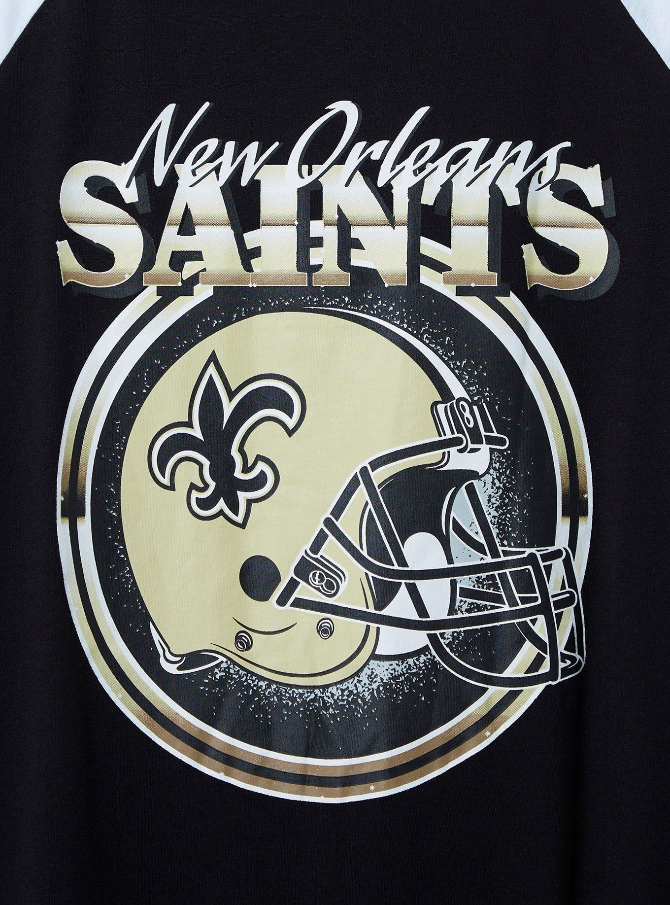 Plus Size - NFL New Orleans Saints Classic Fit Cotton Boatneck Varsity ...
