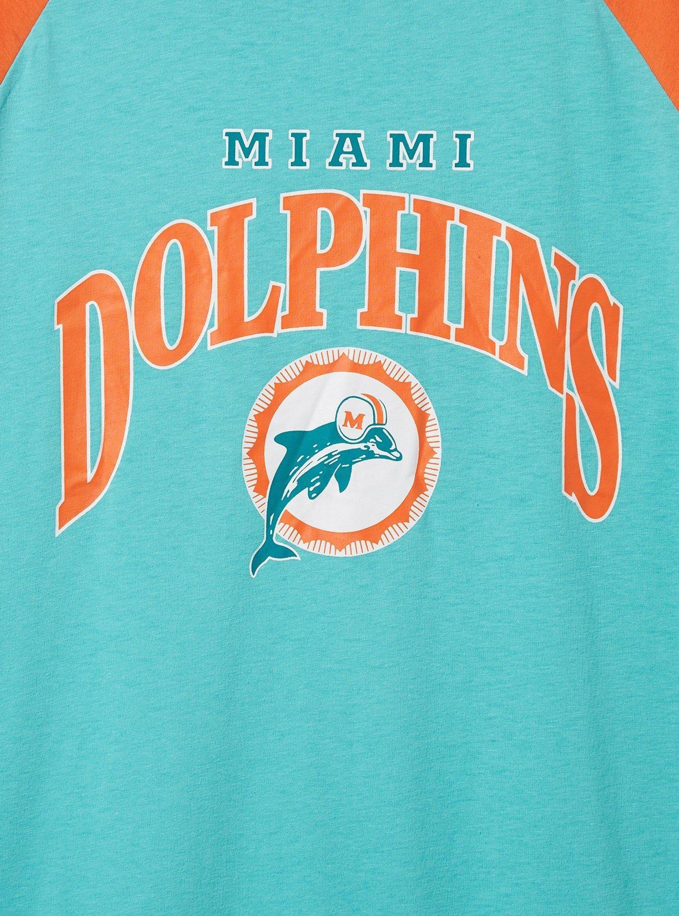 Plus Size - NFL Miami Dolphins Classic Fit Cotton Boatneck Varsity Tee ...