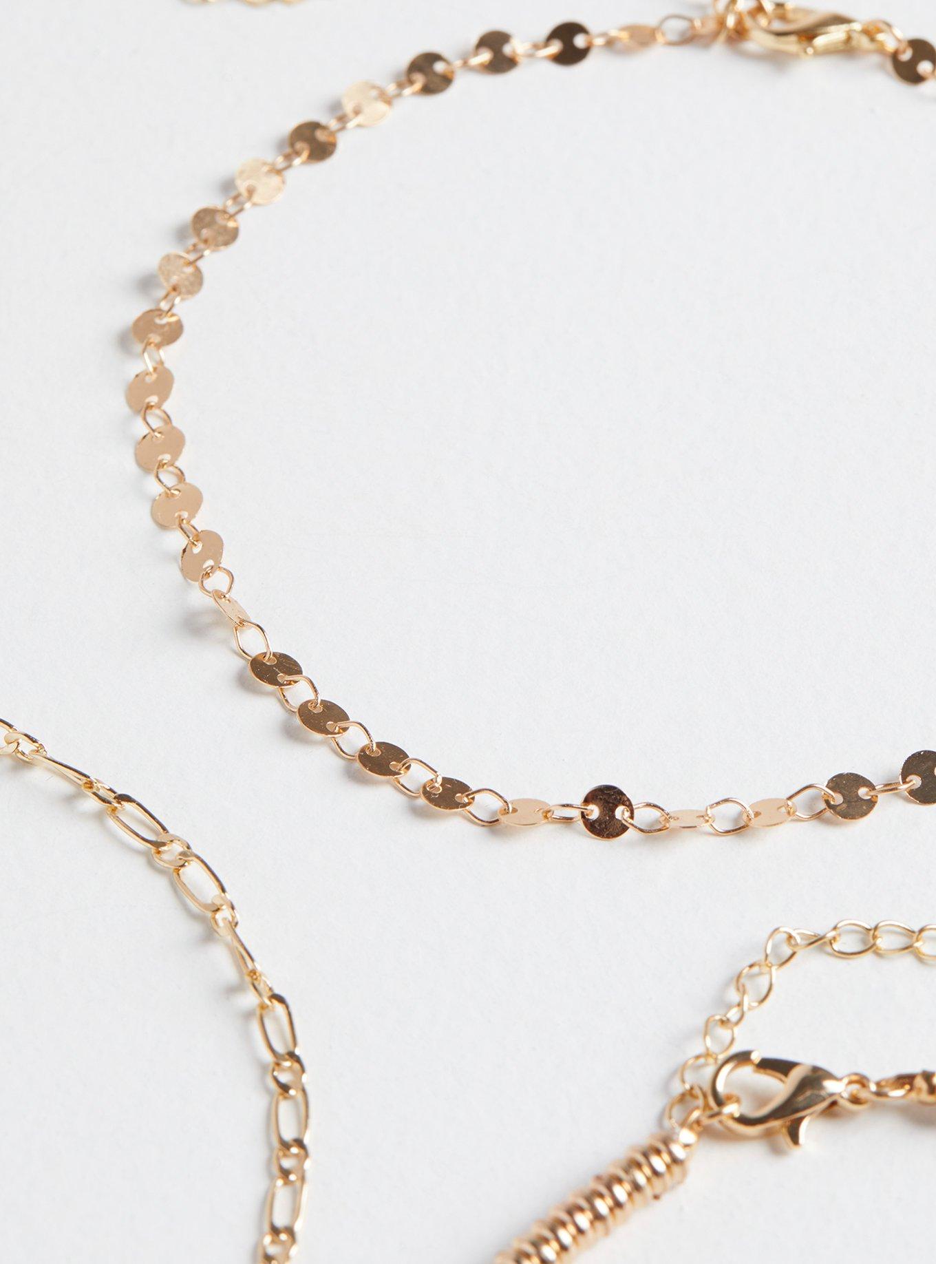 Plus Size - Stone And Pailette Anklet Set - Torrid