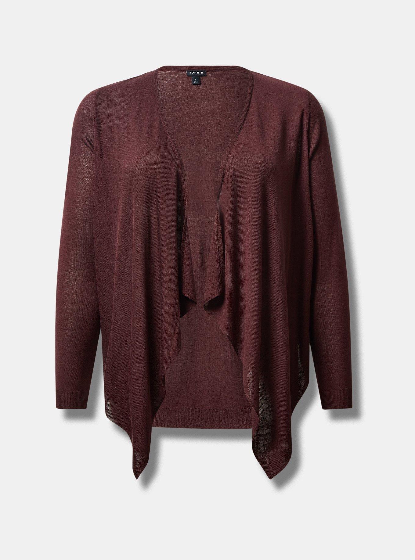 Plus Size - Tissue Weight Cardigan Drape Front Sweater - Torrid