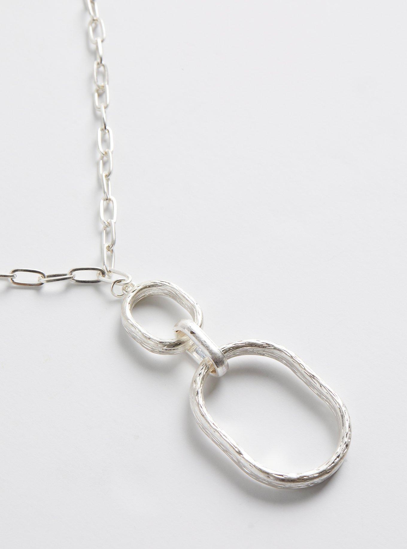 Plus Size - Link Oval Pendant Necklace - Torrid