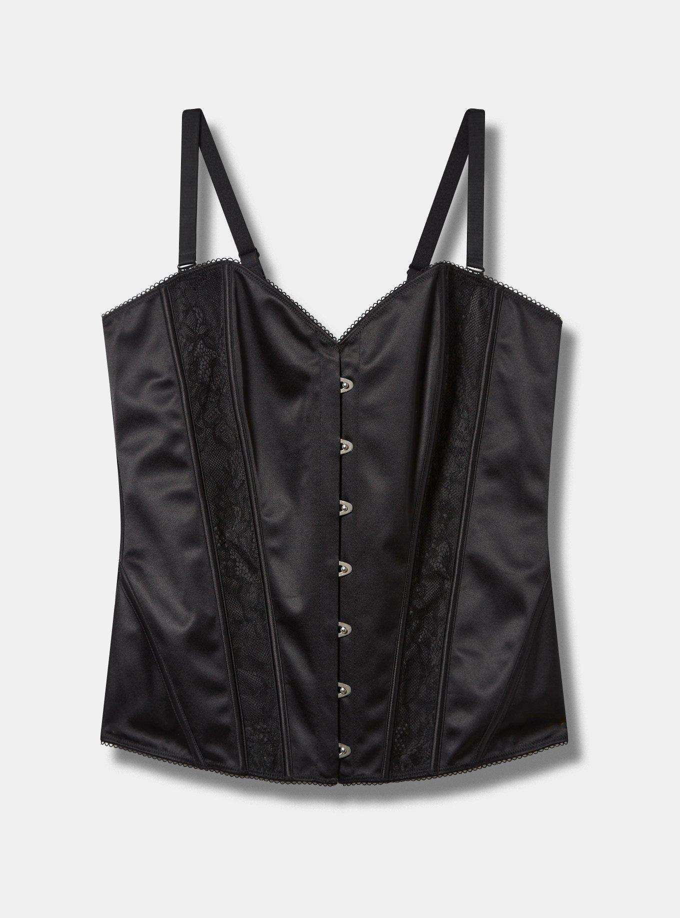 Plus Size - Satin Hook Front Corset - Torrid
