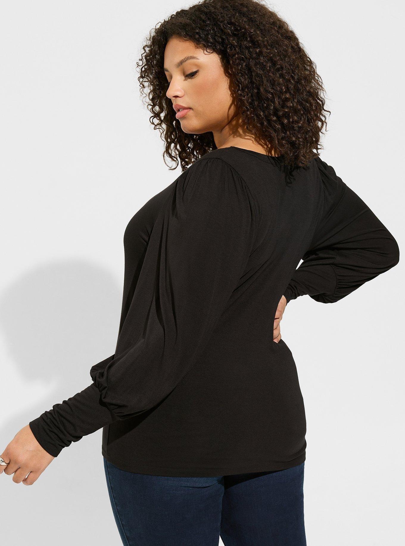 Plus Size - Super Soft Square Neck Long Puff Sleeve Tee - Torrid