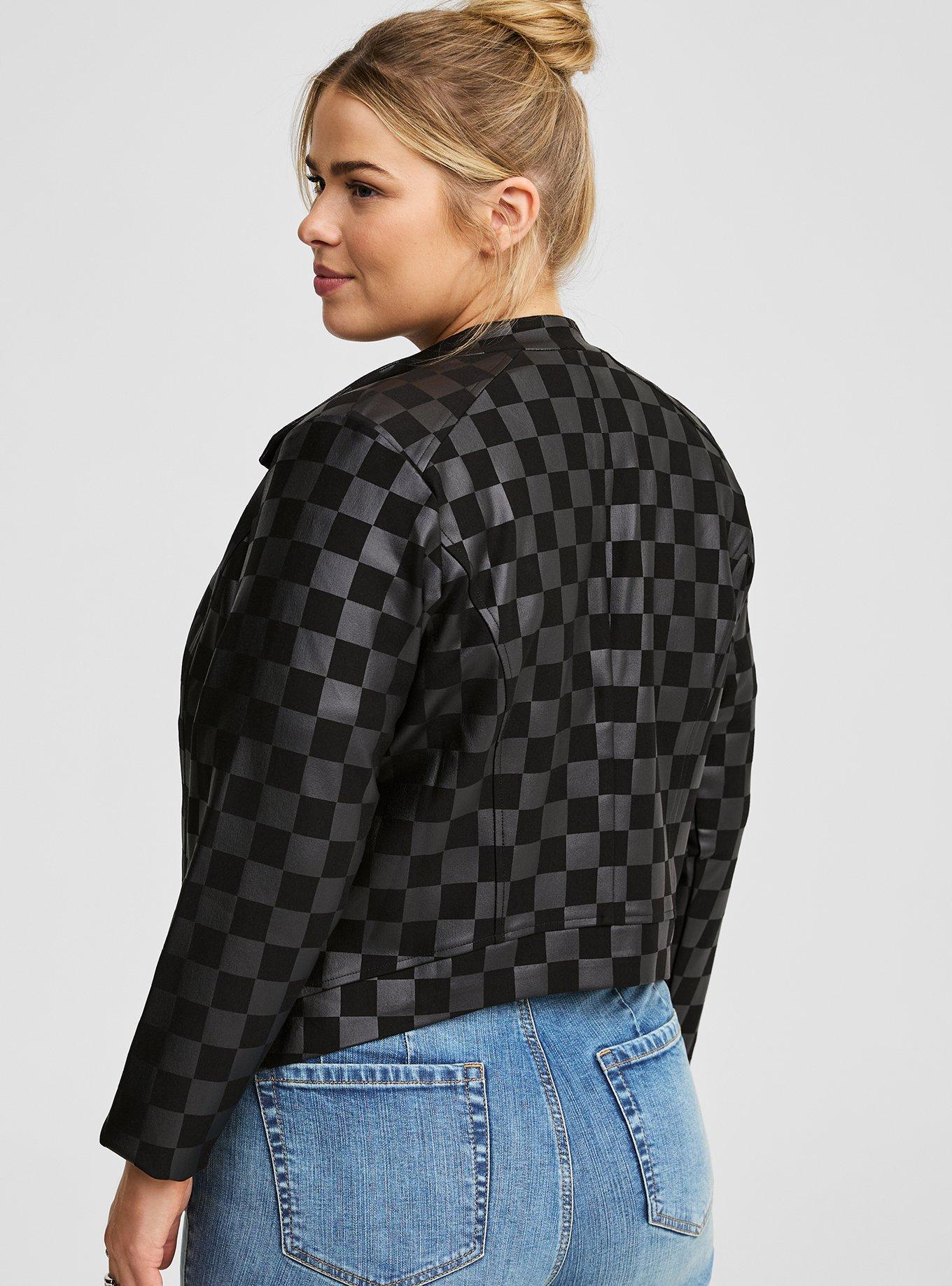 Plus Size - Coated Ponte Zip Front Moto - Torrid