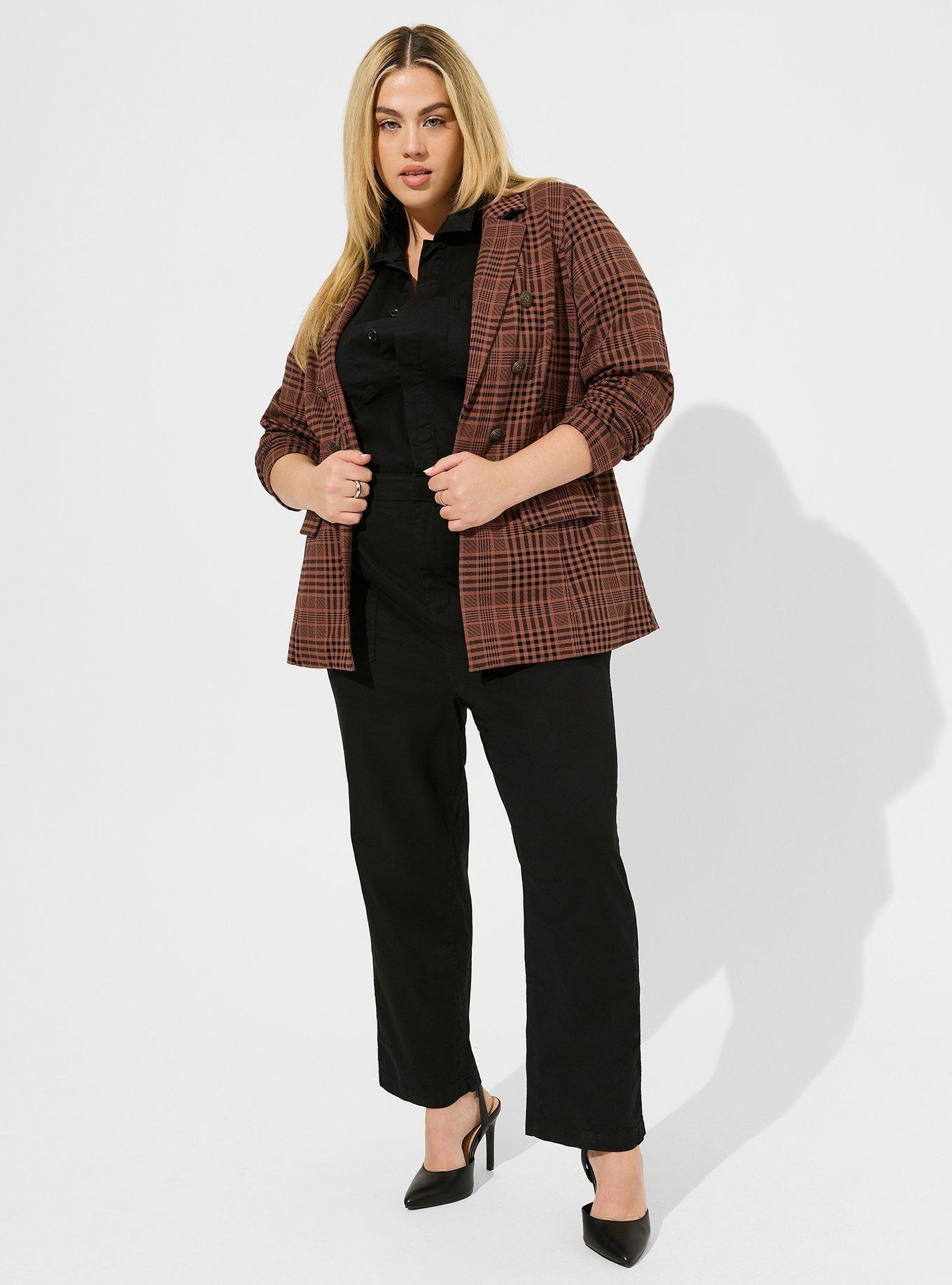 Plus Size - Ponte Double Breasted Relaxed Blazer - Torrid