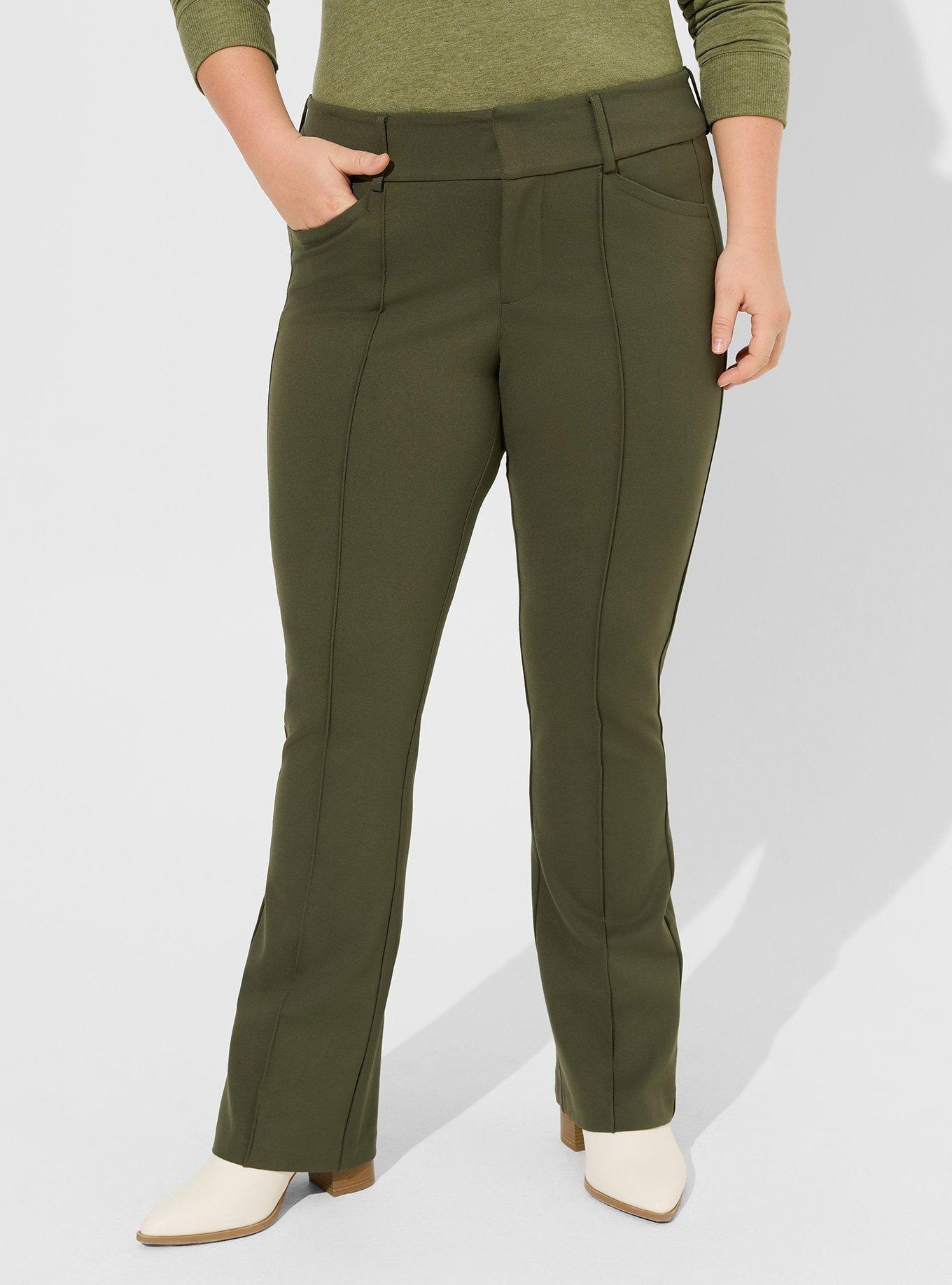 Plus Size - Pintuck Trouser Boot Studio Luxe Ponte Mid Rise Pant - Torrid