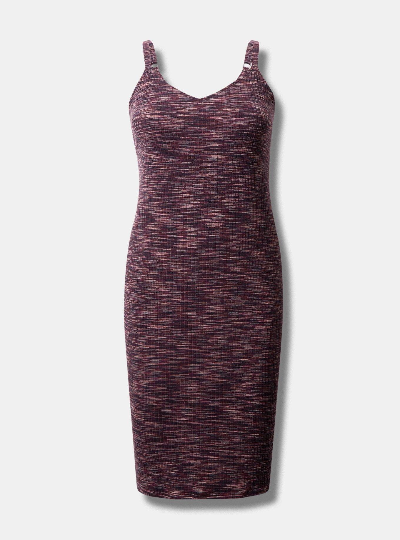 Plus Size - Midi Space Dye Knit Tank Dress - Torrid