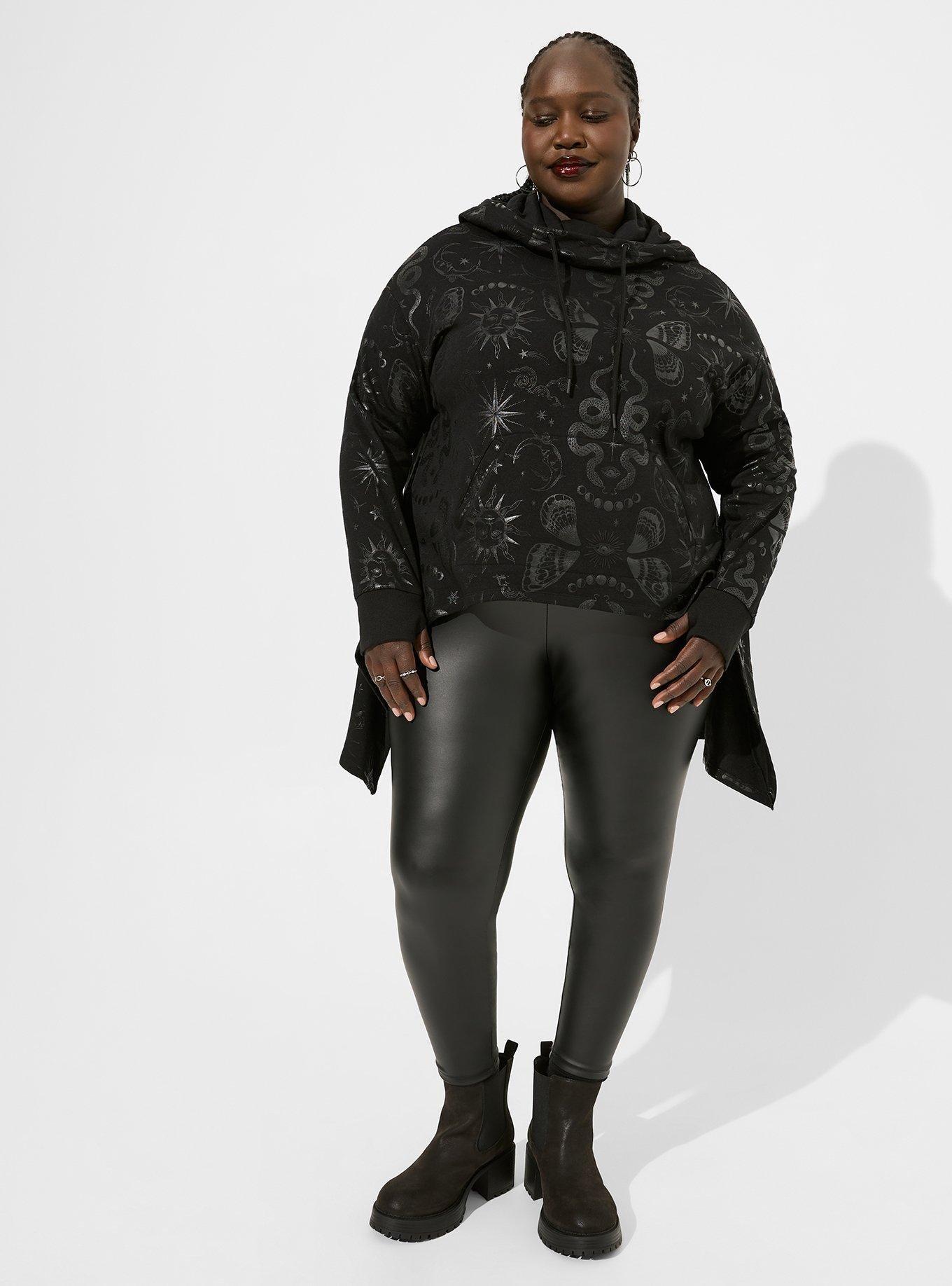 Plus Size - Serpent Celestial Cozy Fleece Hi-Low Funnel Neck Hoodie ...