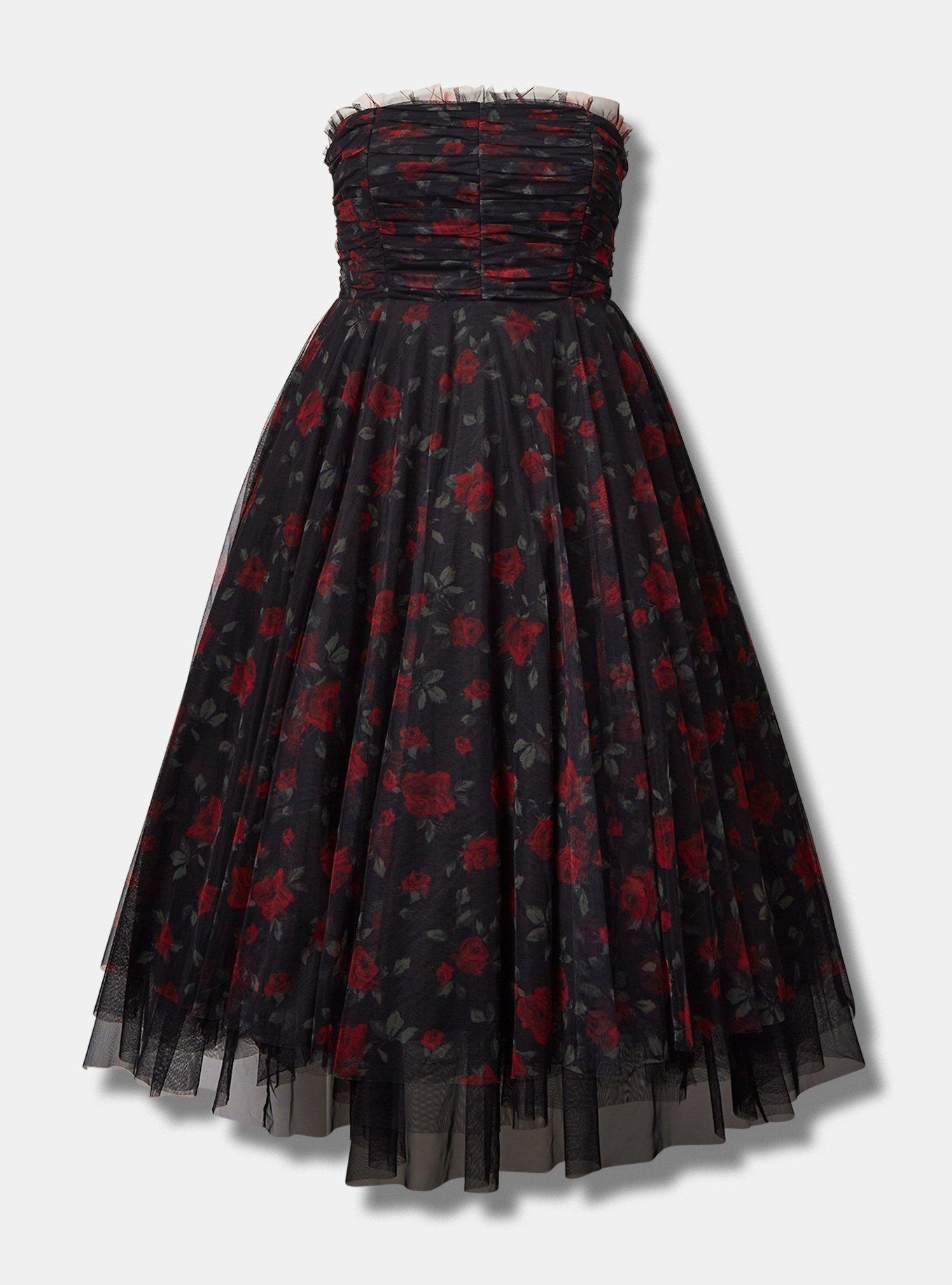 Plus Size - Betsey Johnson Maxi Strapless Ruffle Tea Dress Plus Size - Betsey Johnson Maxi Strapless Ruffle Tea Dress