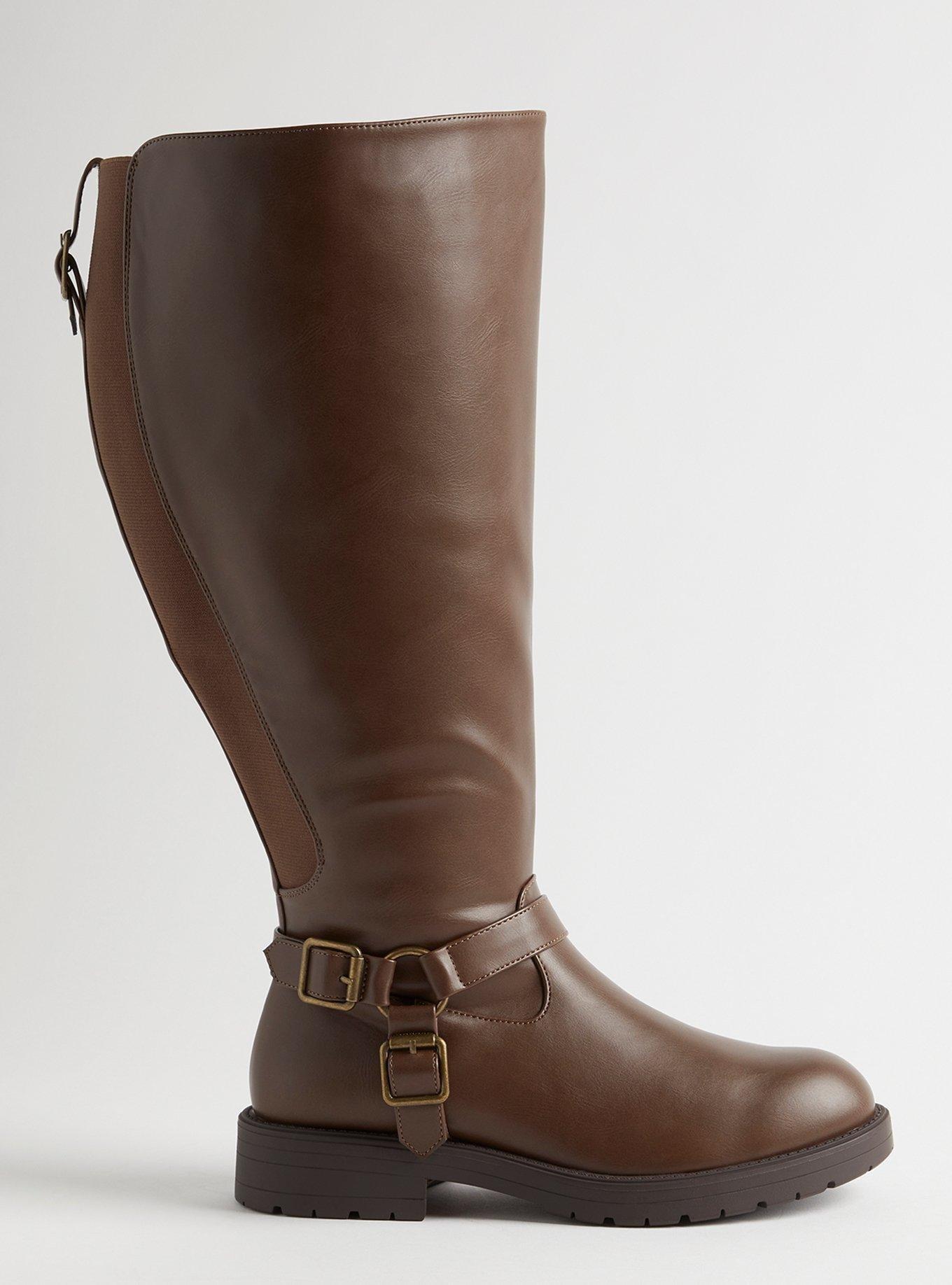 Plus Size - Moto Flat Knee Boot (WW) - Torrid