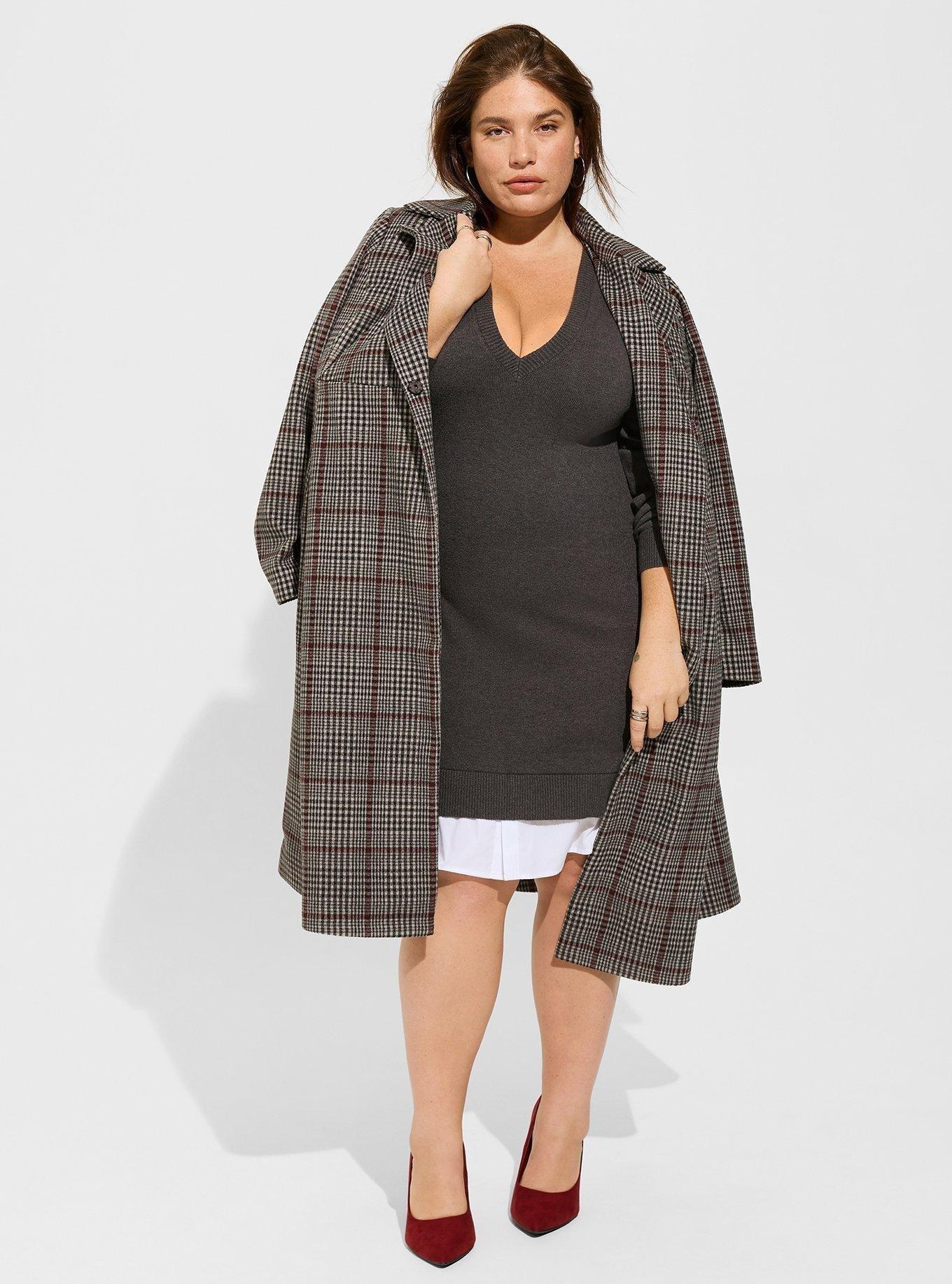 Plus Size - At The Knee 2Fer Sweater Dress - Torrid
