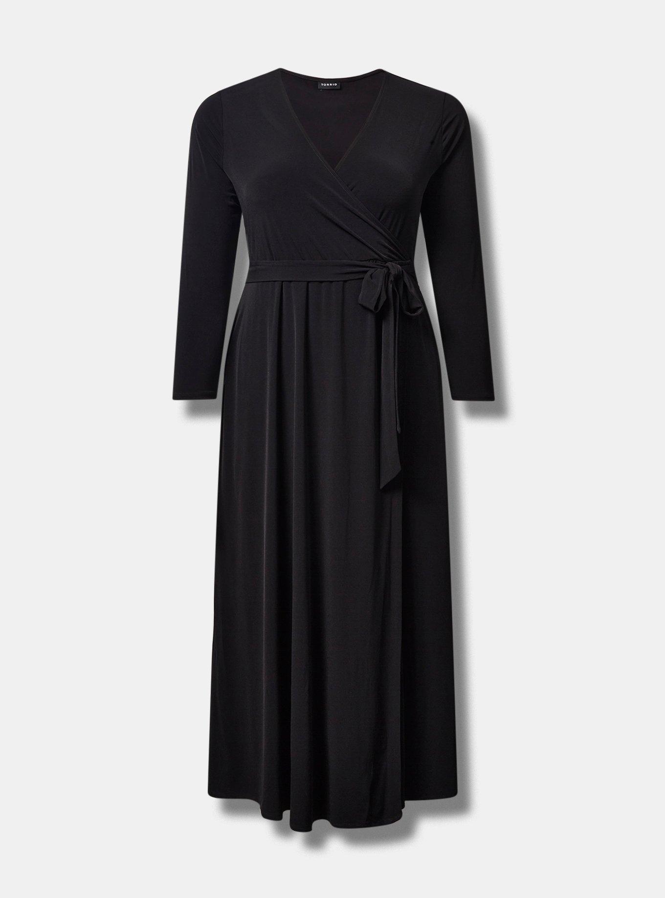 Plus Size - Maxi Studio Knit Surplice Wrap Dress - Torrid