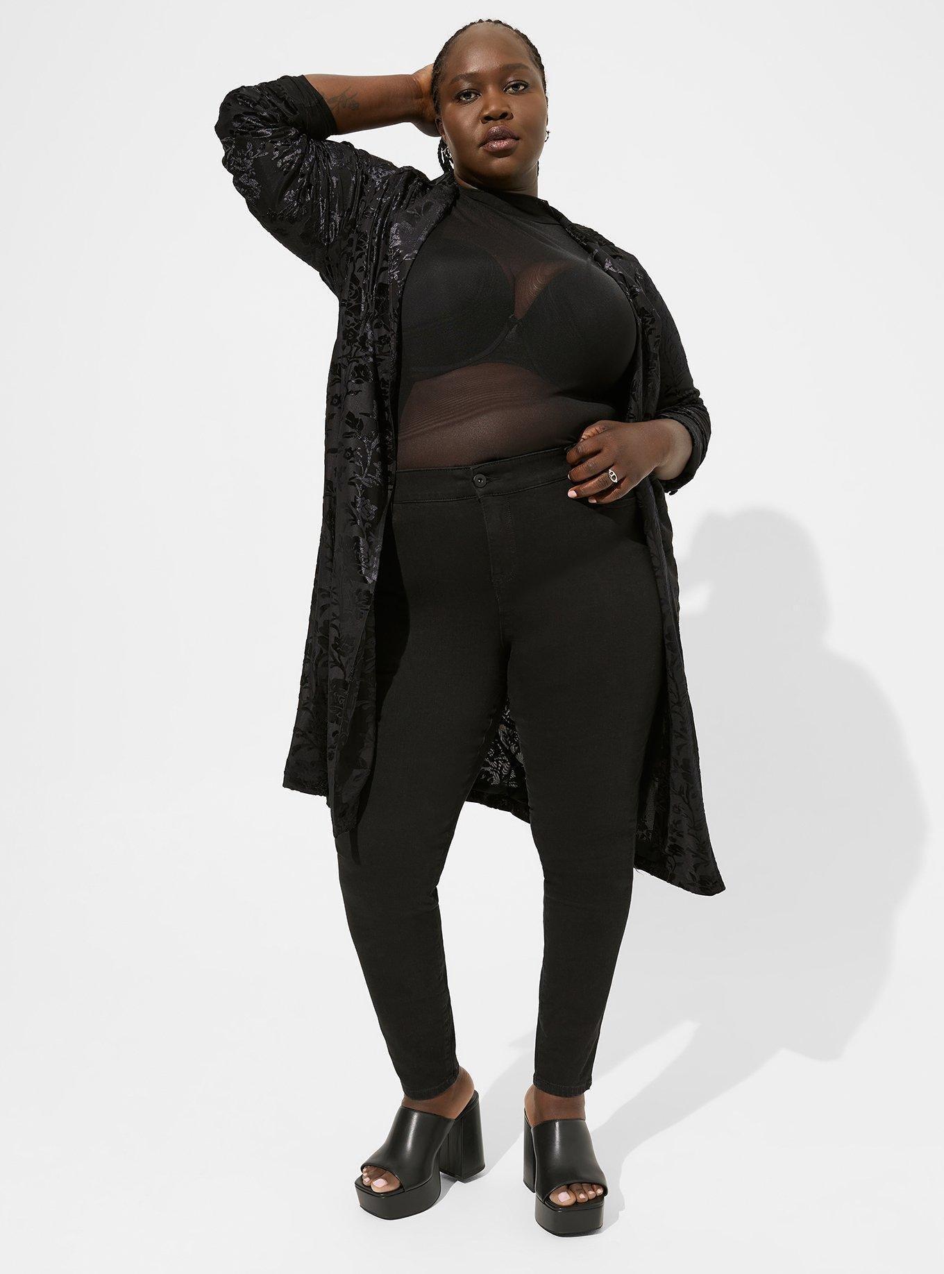 Plus Size - Festi Burnout Velour Long Sleeve Kimono - Torrid