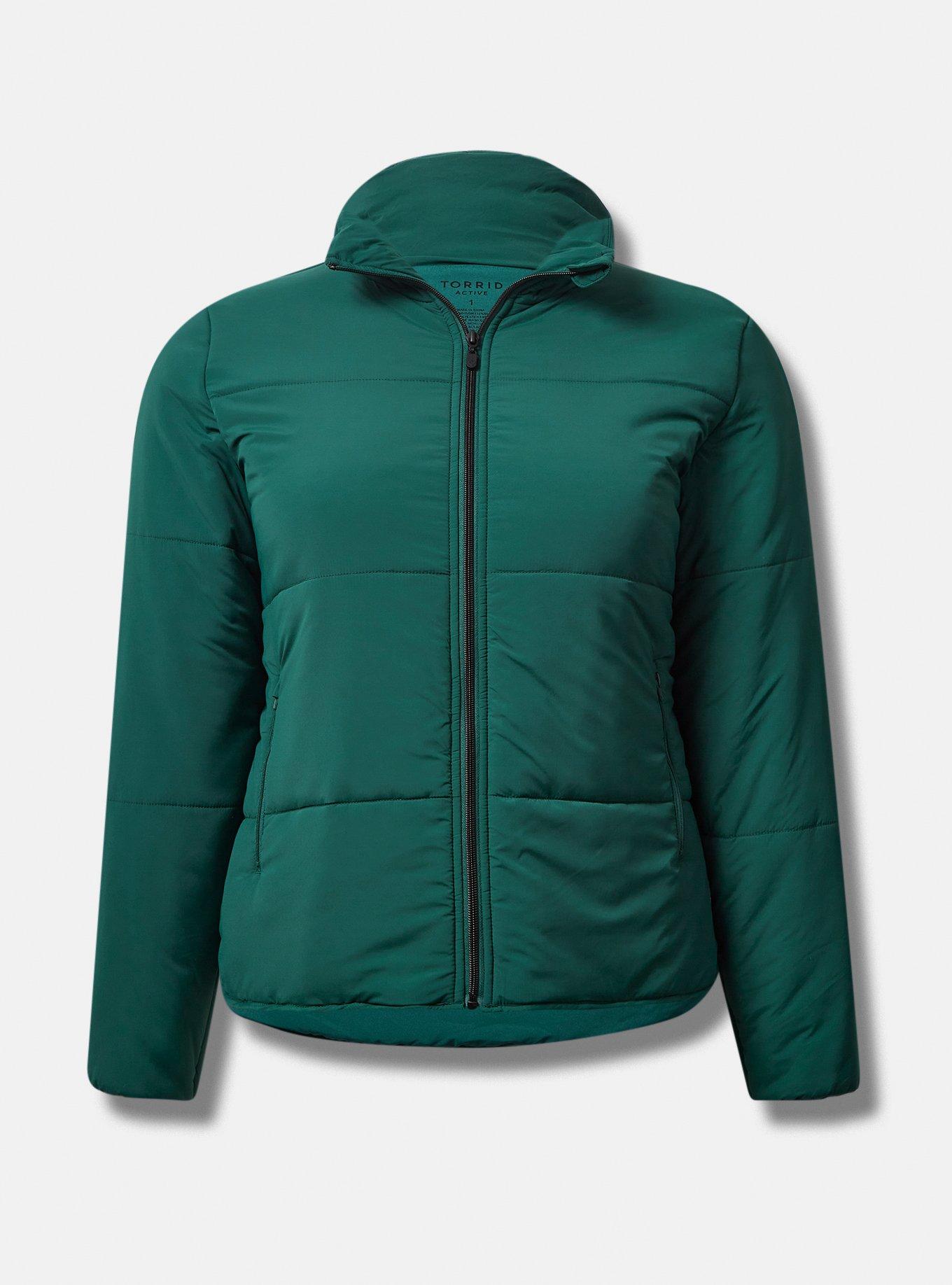 Plus Size - Matte Stretch Nylon Light-Weight Puffer Active Jacket - Torrid