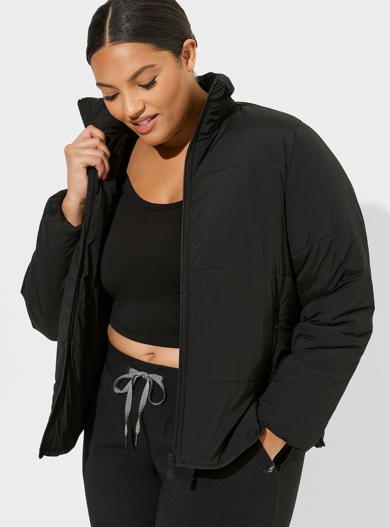 Plus Size - Matte Stretch Nylon Light-Weight Puffer Active Jacket - Torrid