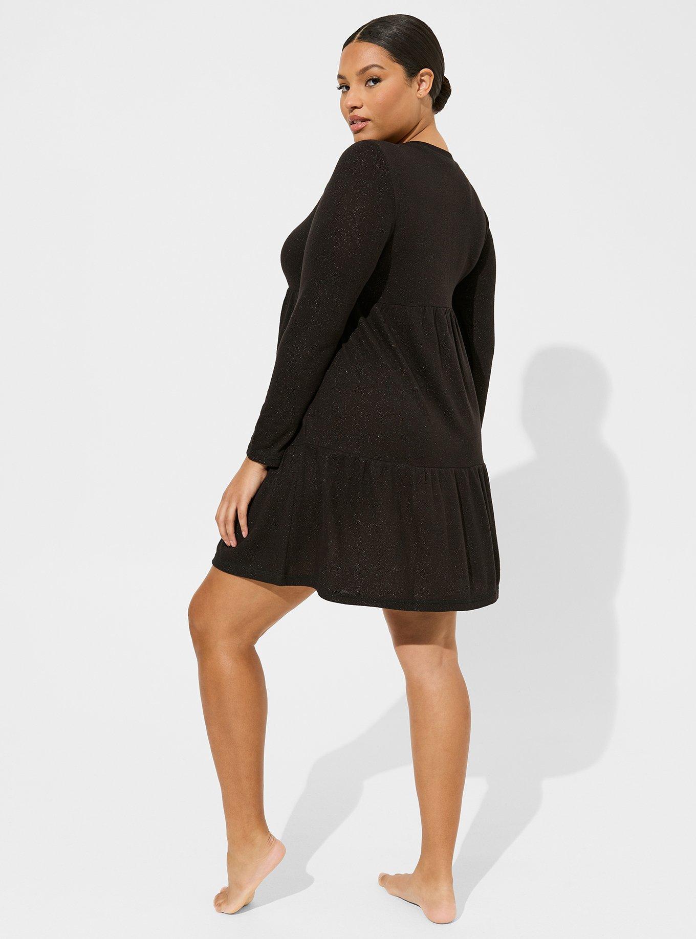 Plus Size - Super Soft Plush Long Sleeve Ruffle Lounge Dress - Torrid