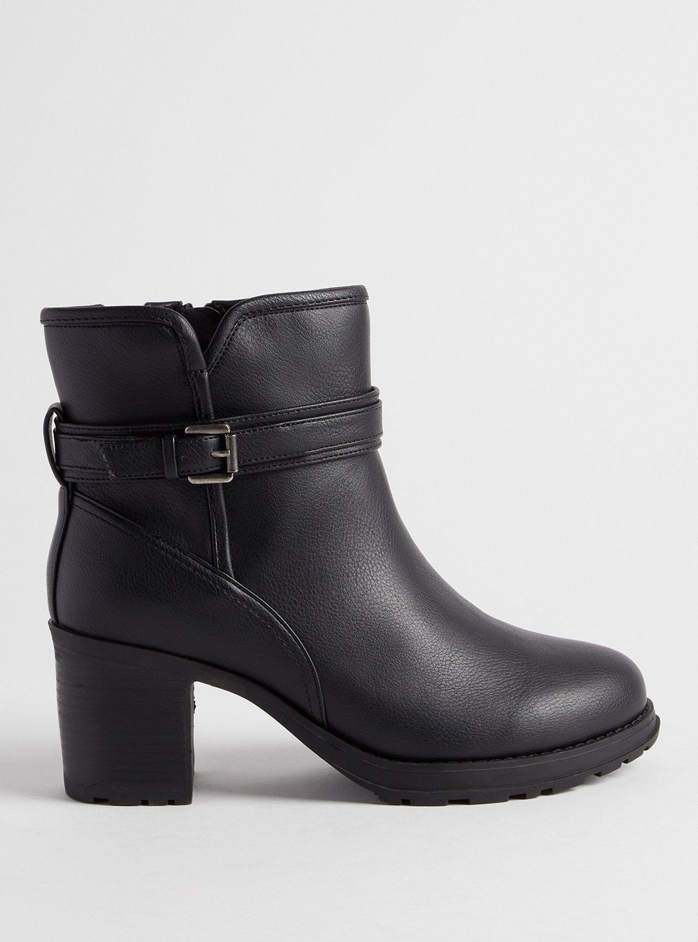 Plus Size - Side Buckle Heeled Bootie (WW) - Torrid