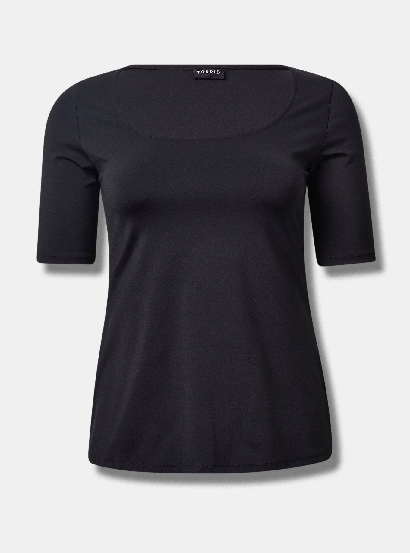 Plus Size - Sculpting Knit Scoop Neck Elbow Sleeve Top - Torrid