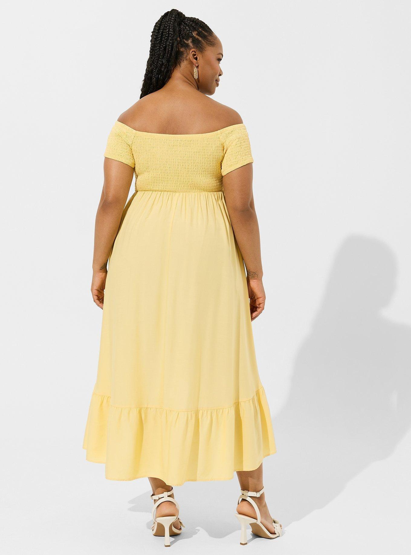 Plus Size - Maxi Challis Off Shoulder Tulip Hem Dress - Torrid
