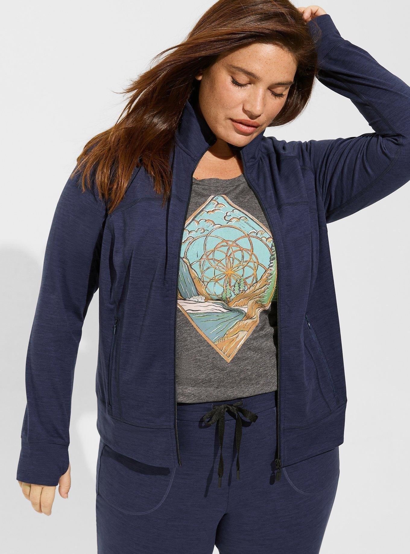 Plus Size - Happy Camper Super Soft Performance Jersey Full Zip ...