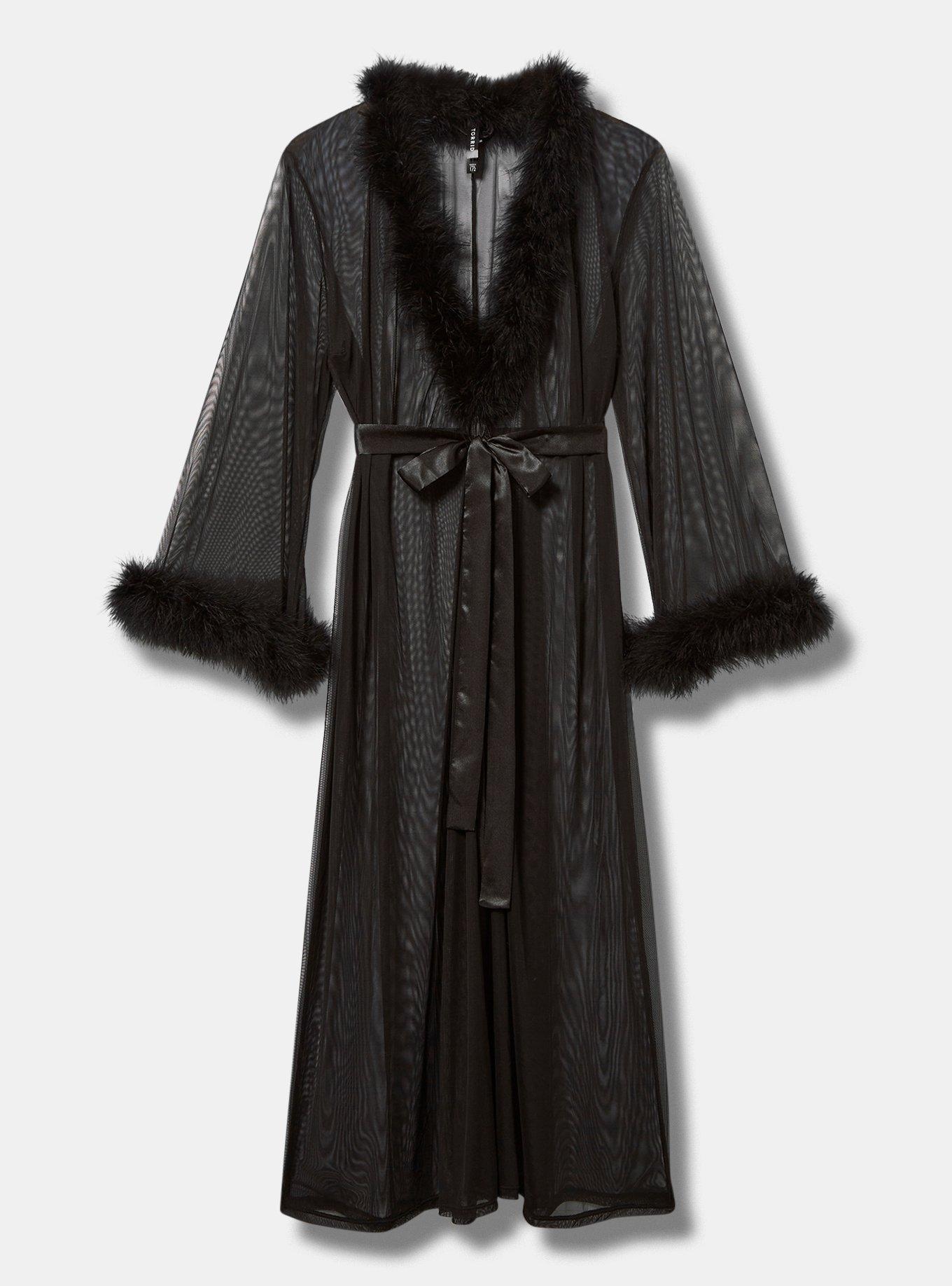 Plus Size - Marabou Flyaway Maxi Robe - Torrid
