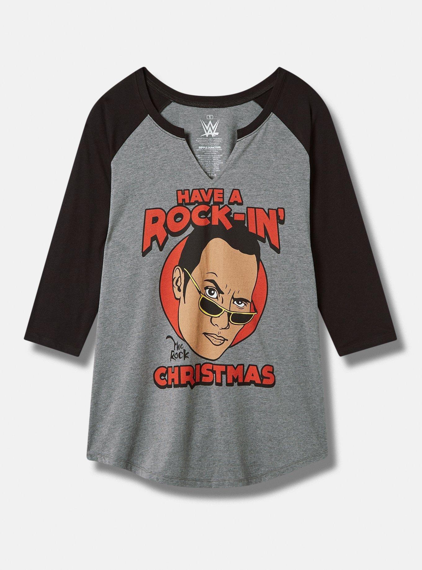 Plus Size - The Rock Classic Fit Cotton Notch Long Sleeve Raglan Tee ...