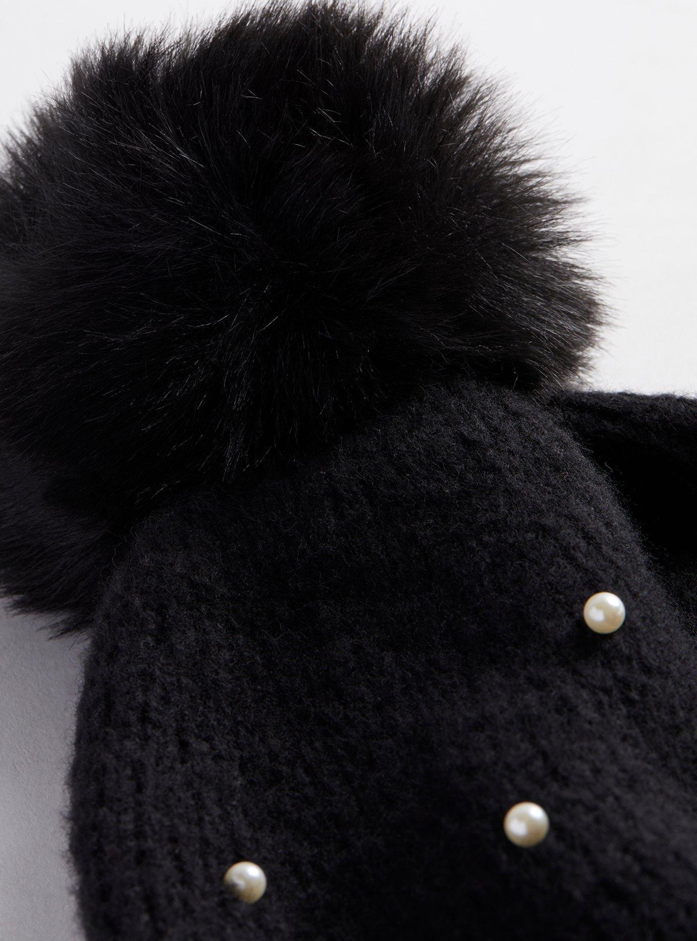 Plus Size - All Over Pearl Cuff Pom Beanie - Torrid