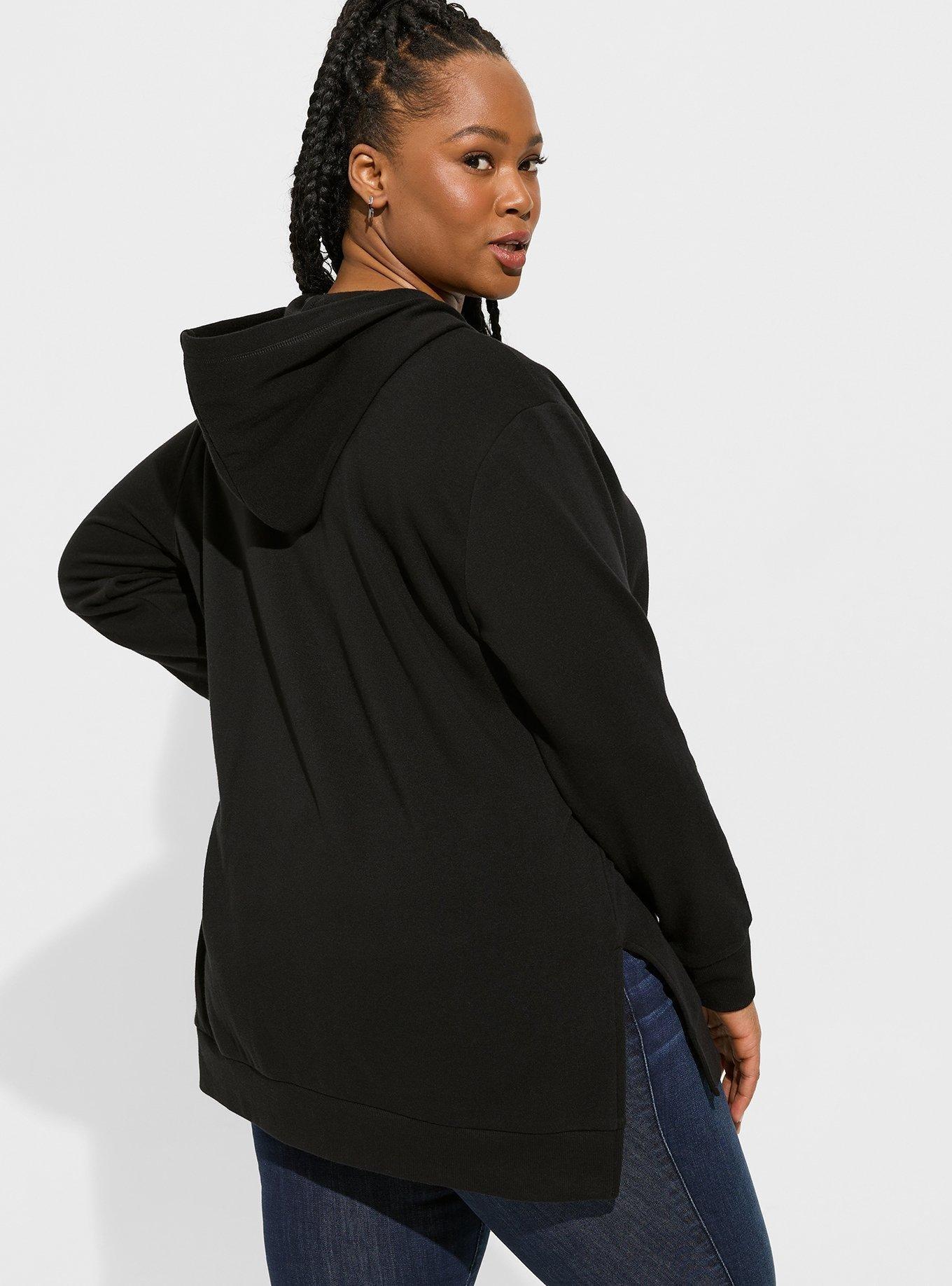 Plus Size - Skull Classic Fit Cozy Fleece Lace Up Side Slit Hoodie - Torrid