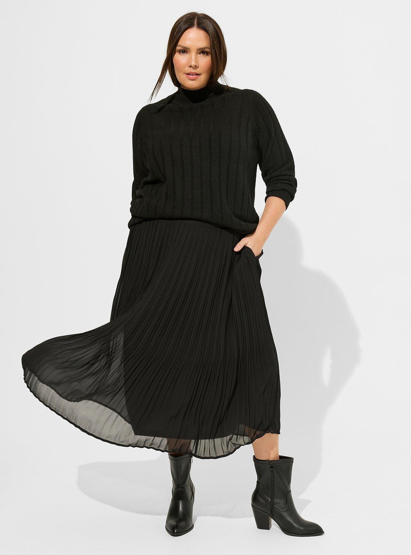Plus Size - Tea Length Chiffon Pleated Skirt - Torrid