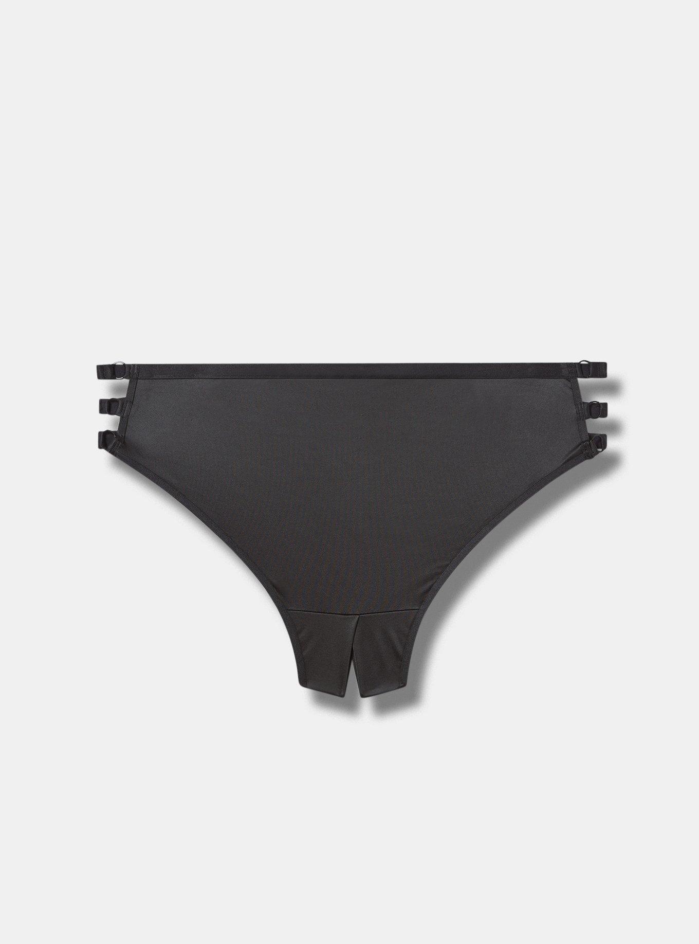 Plus Size - Strappy Open Gusset Mid Rise Thong - Torrid