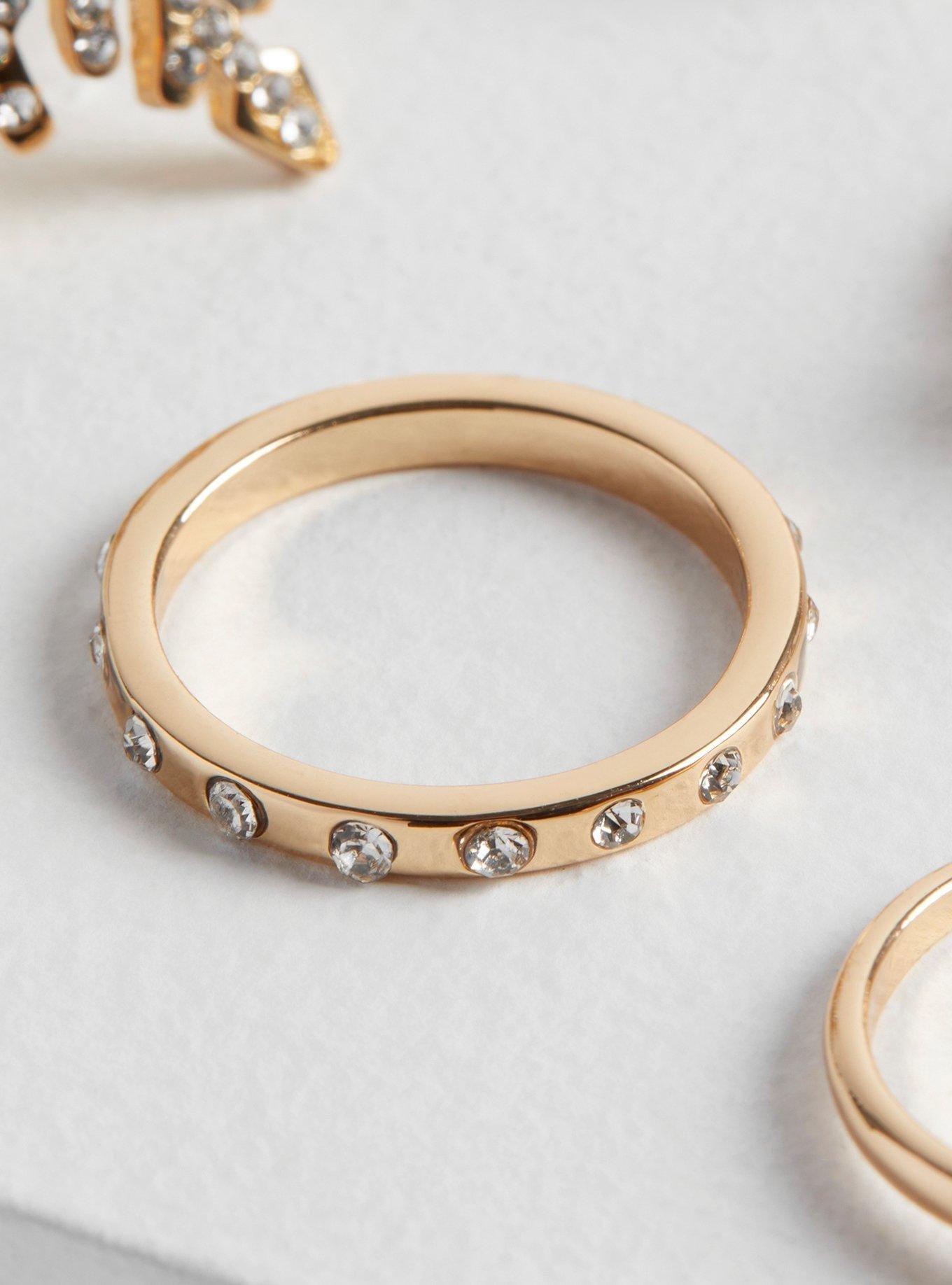 Plus Size - Snowflake Pave Ring Set - Torrid