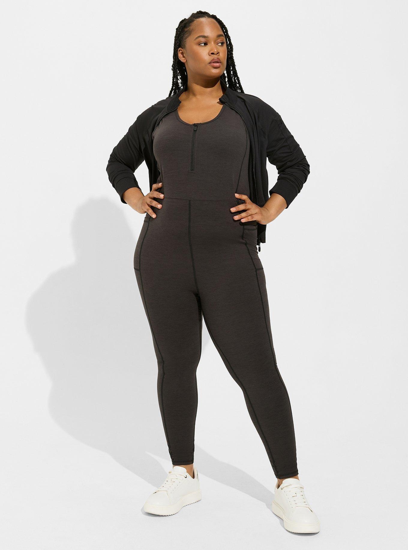 Plus Size - Super Soft Performance Jersey Full Length Active Jumpsuit ...