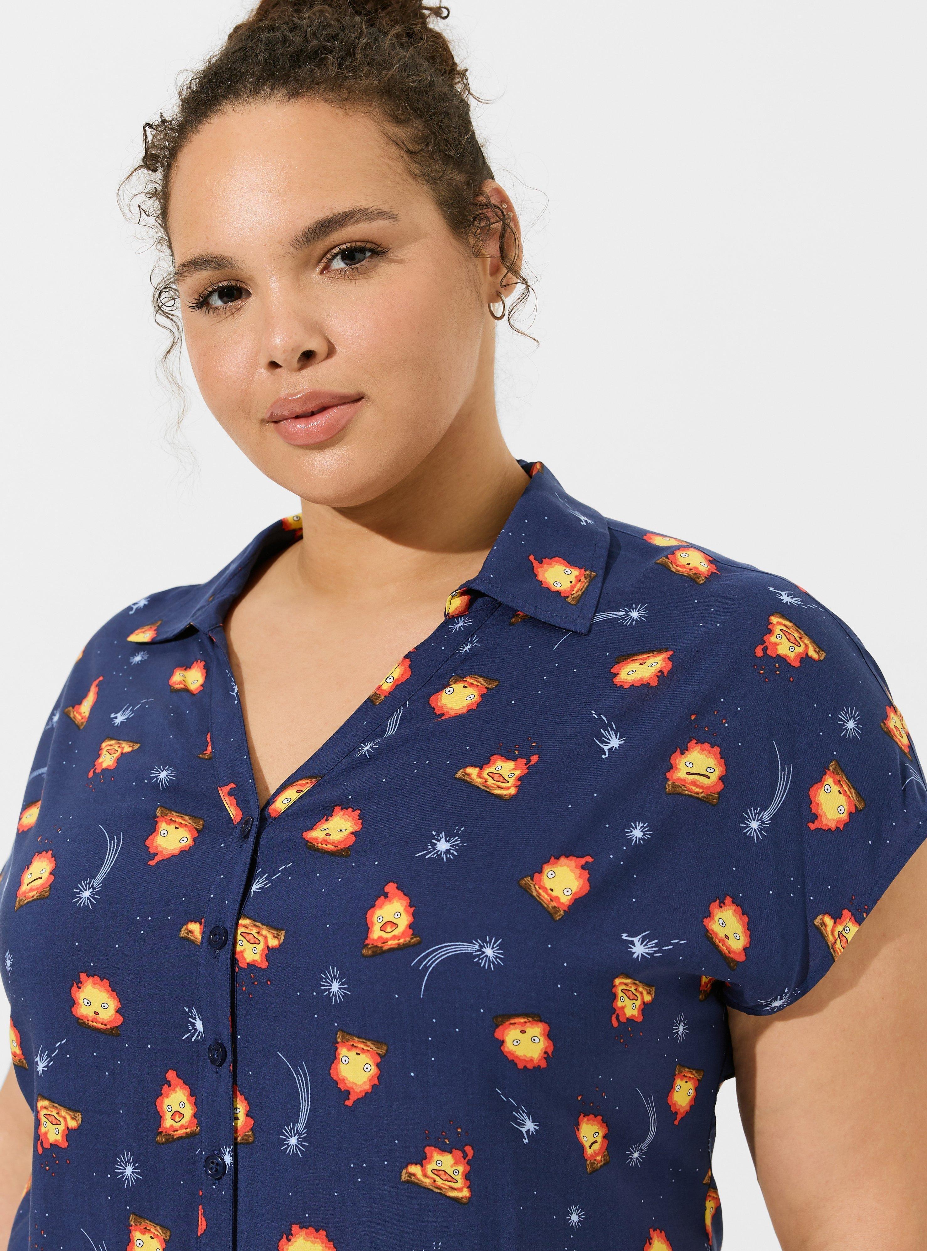Plus Size - Her Universe Studio Ghibli Calcifer Challis Collared Dolman ...