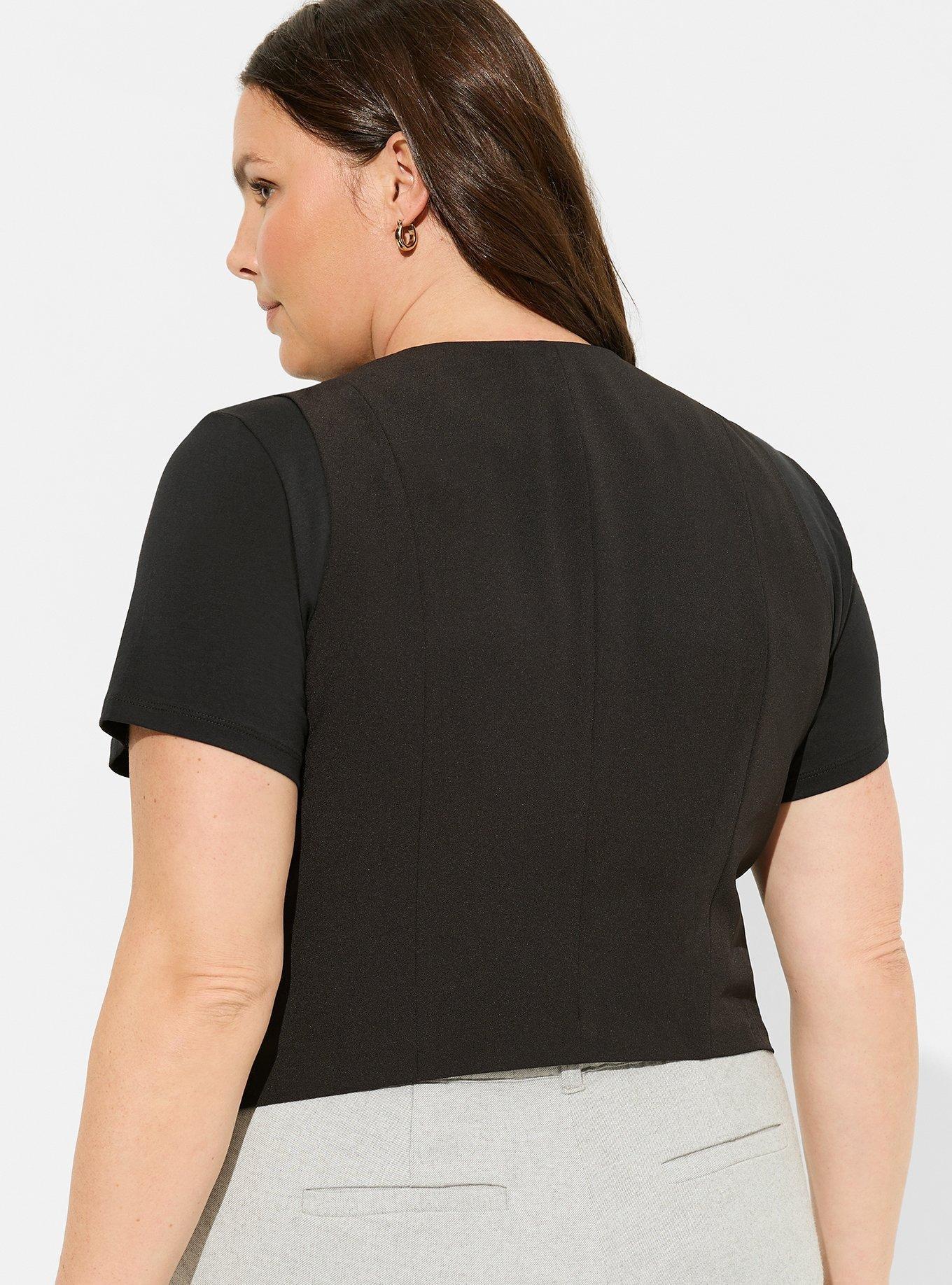 Plus Size - Studio Crepe Tailored Suit Vest - Torrid