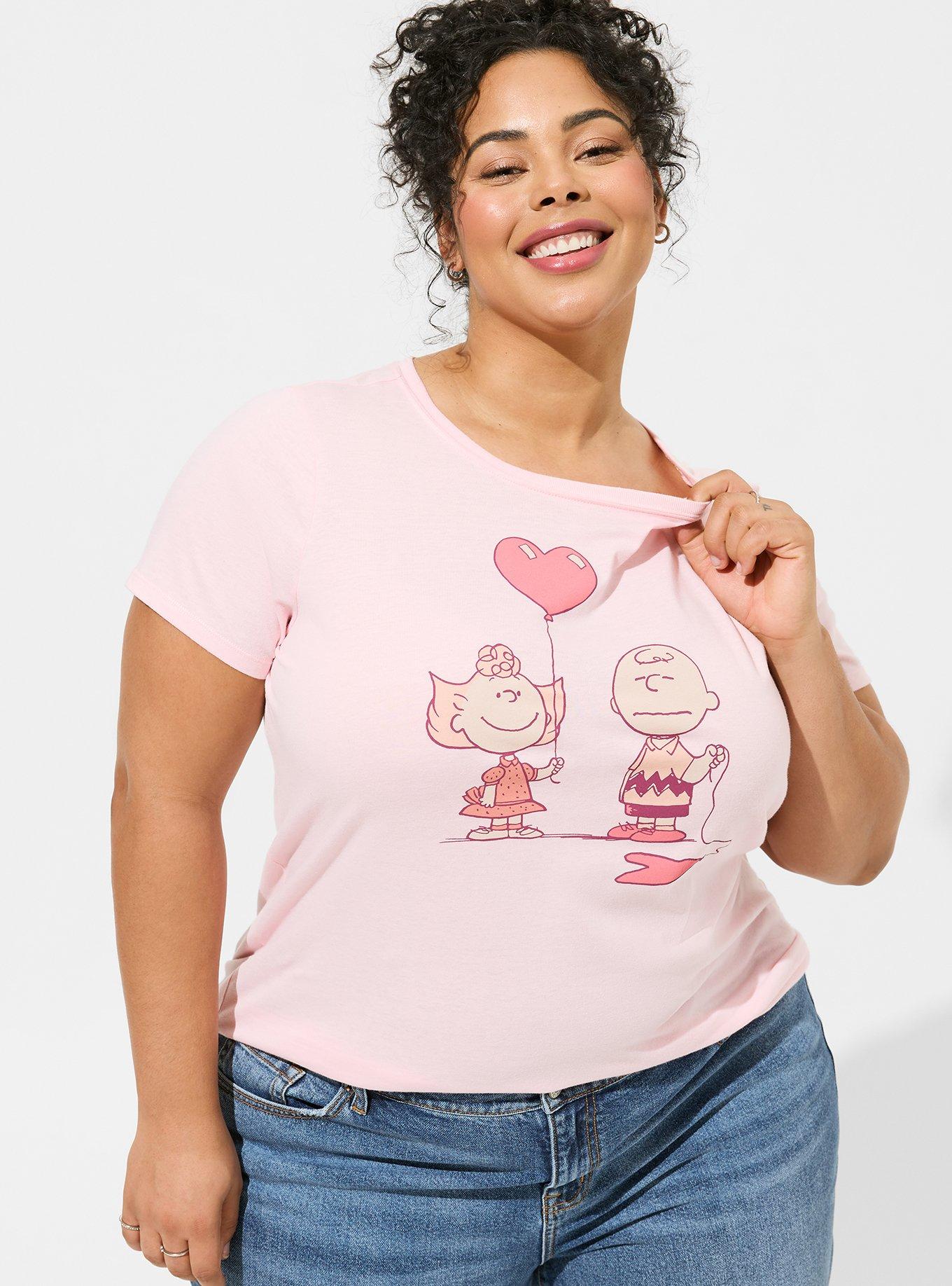 Plus Size - Peanuts V-Day Classic Fit Cotton Crew Tee - Torrid