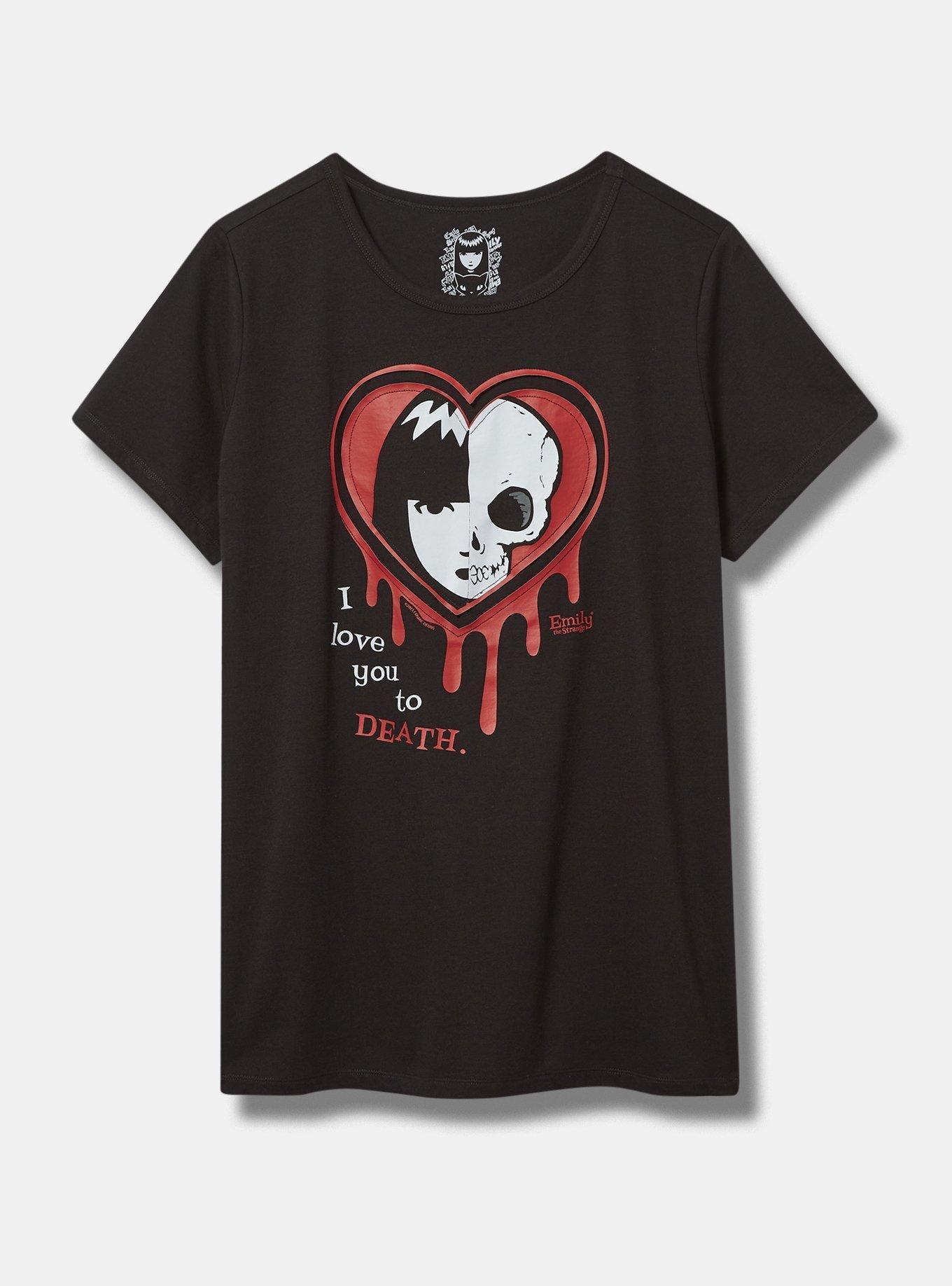 Plus Size - Emily The Strange Classic Fit Cotton Heart Cut Out Tee - Torrid