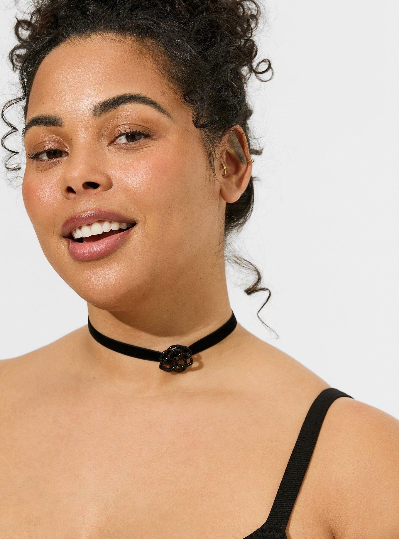 Plus Size - Pave Rosette Choker Set - Torrid